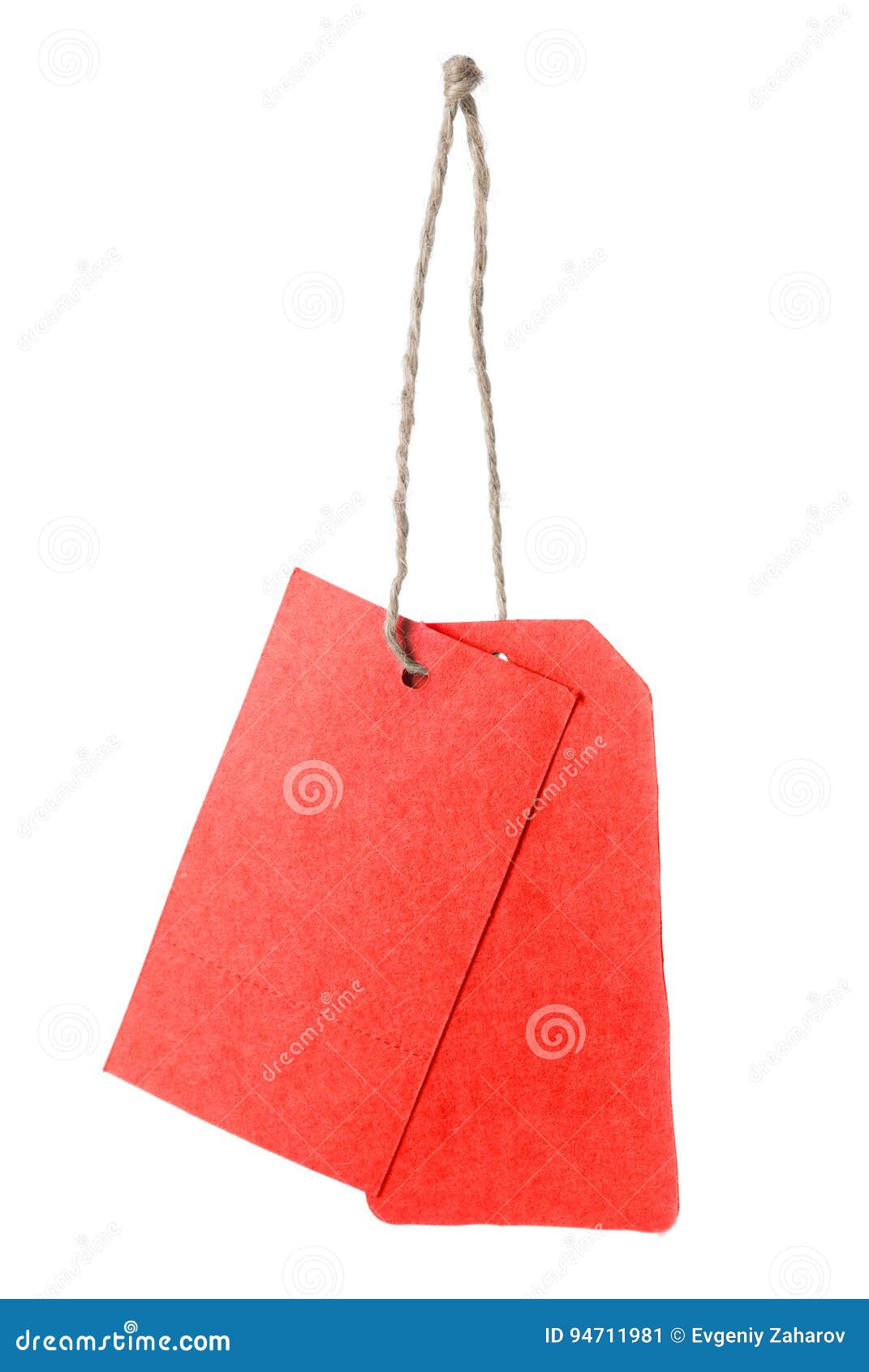Red Blank Price Tag Isolated on White Background Stock Image - Image of ...