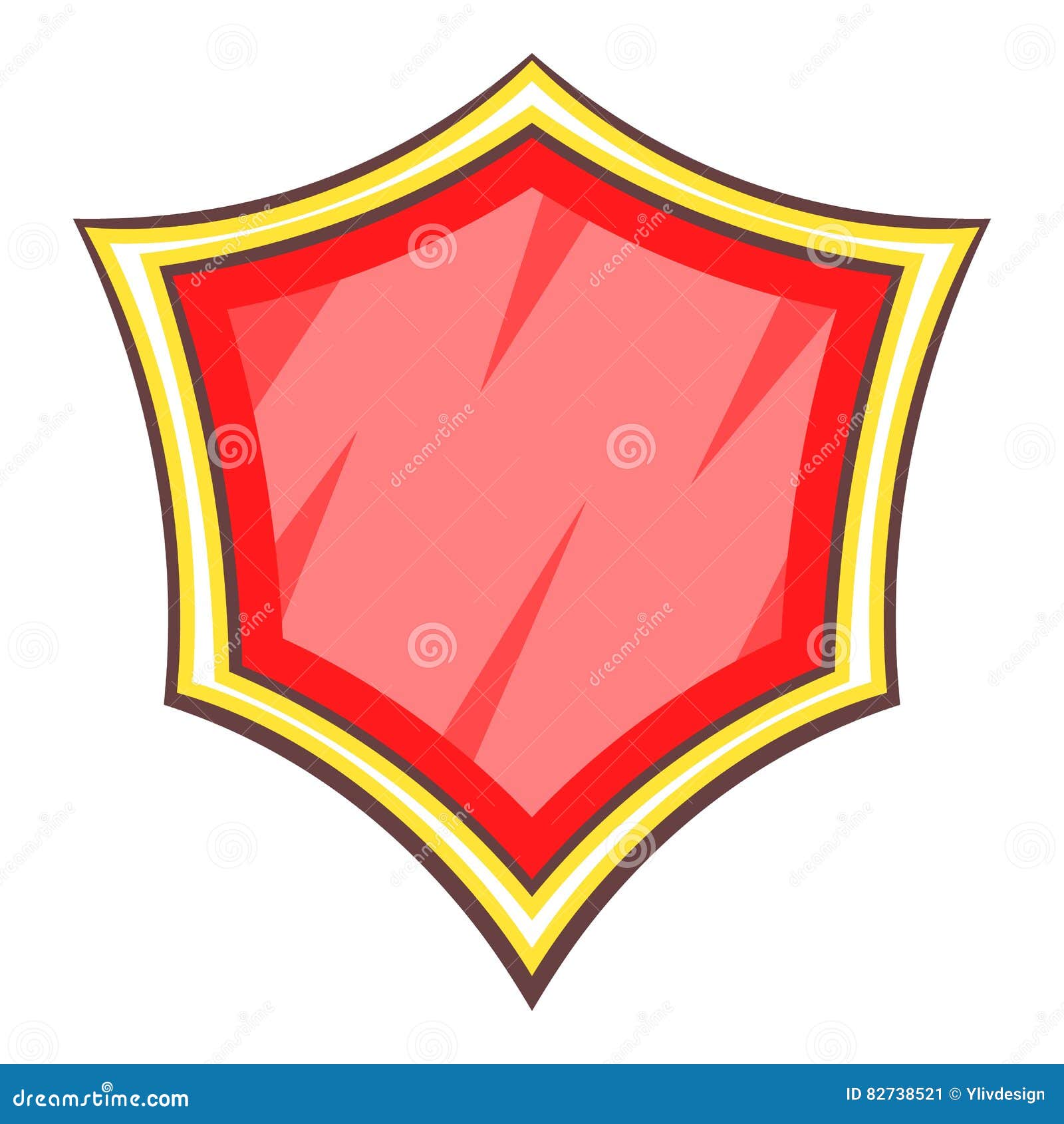 Red Blank Safety Shield Icon, Cartoon Style Stock Vector - Illustration ...