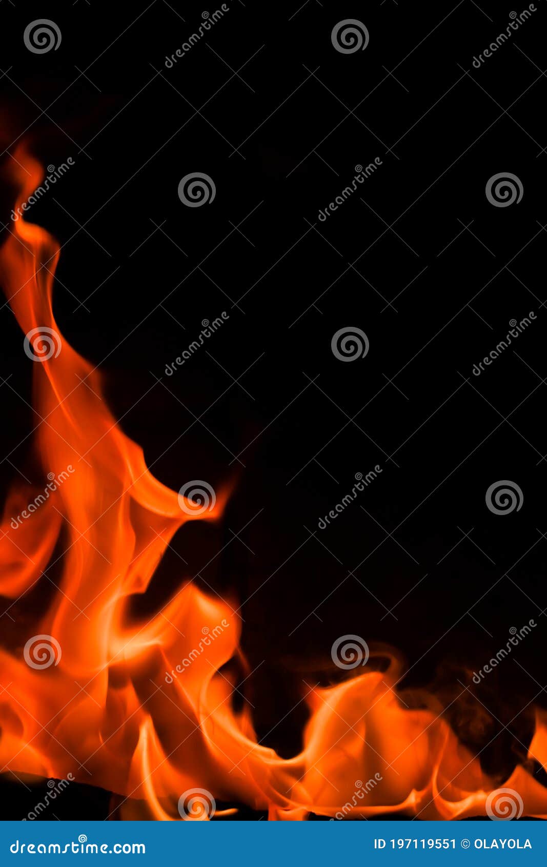 Red Blaze Fire Flame on a Black Background Stock Image - Image of ...