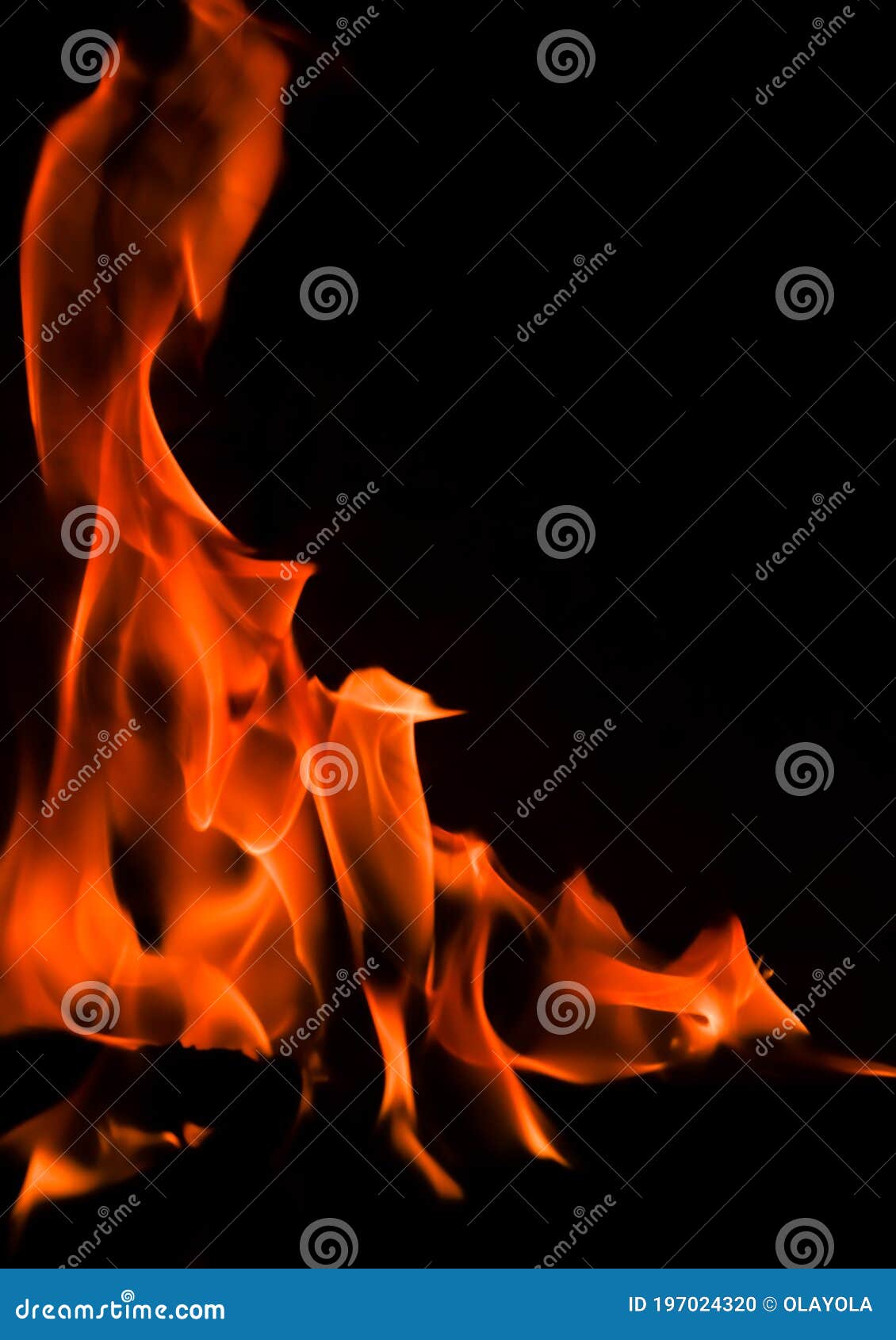 Red Blaze Fire Flame on a Black Background Stock Photo - Image of ...