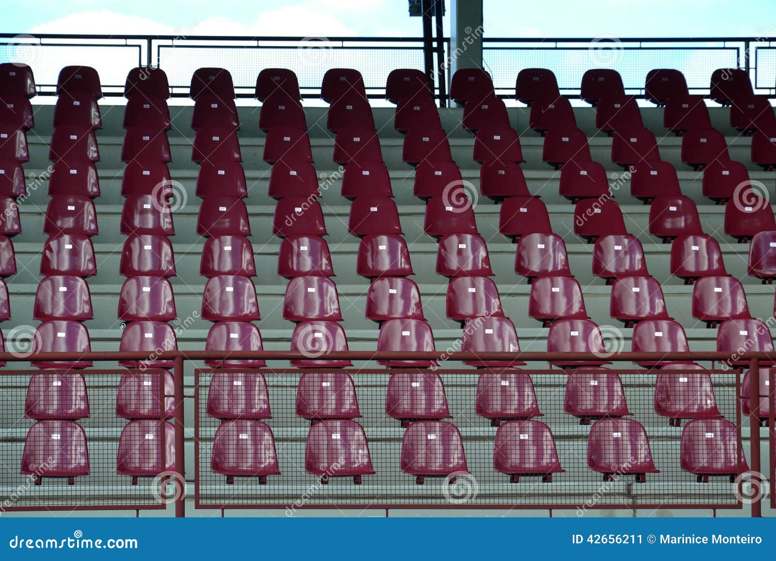 Red bleachers stock image. Image of grandstand, concrete - 42656211
