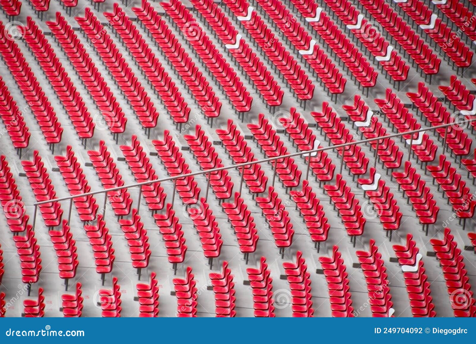 Red Bleachers Seen from Above Stock Photo - Image of seat, game: 249704092