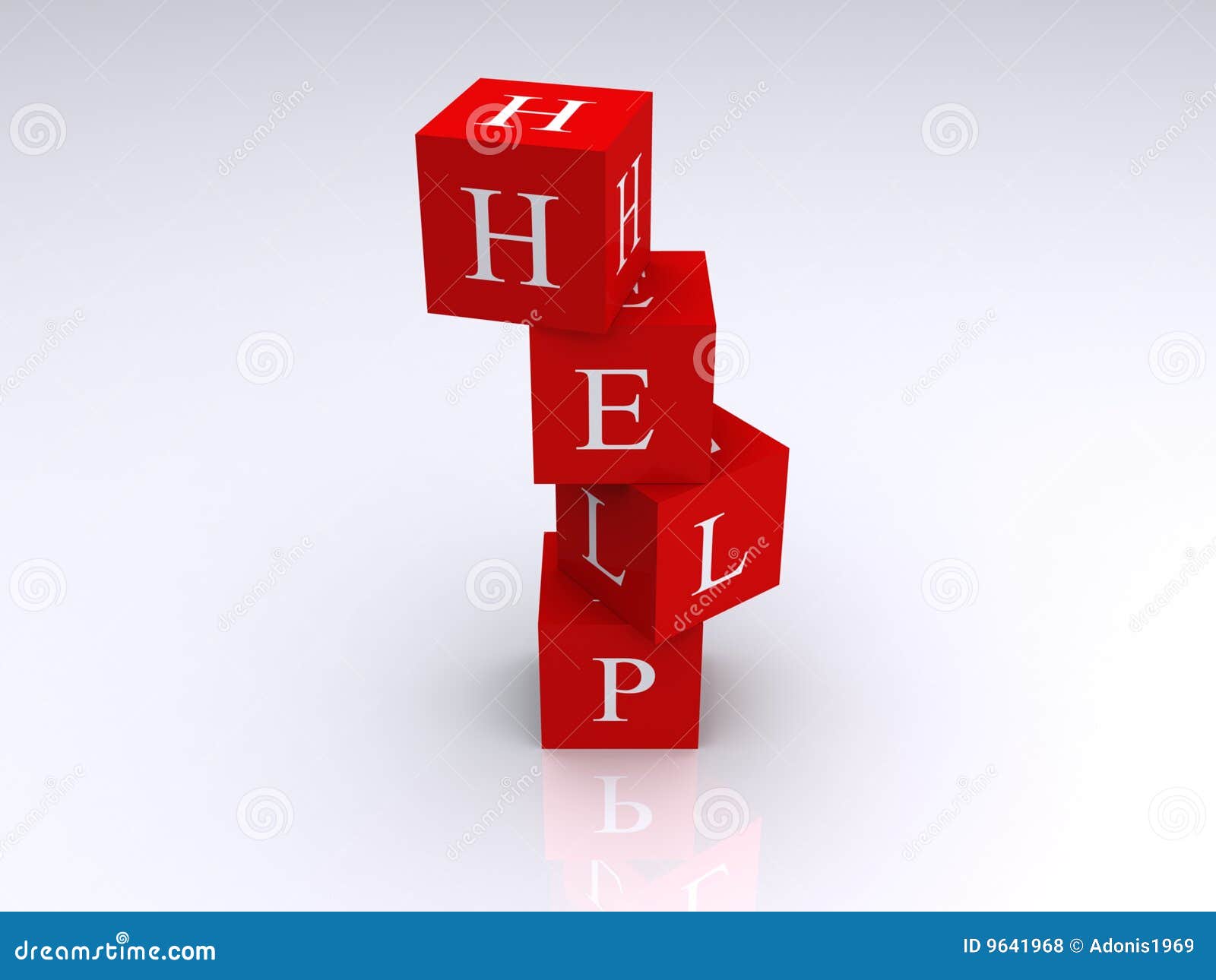 Red Block Spelling Word Help Stock Illustration - Illustration of close ...