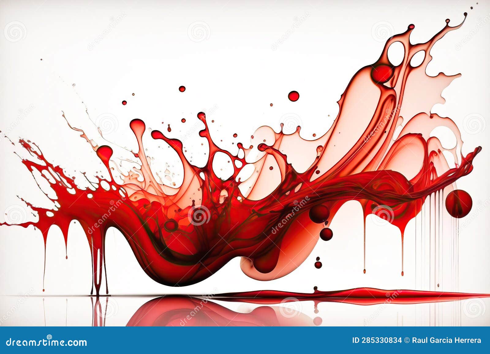 Red Blood Abstract Splash on White Background. Generative Ai Stock ...