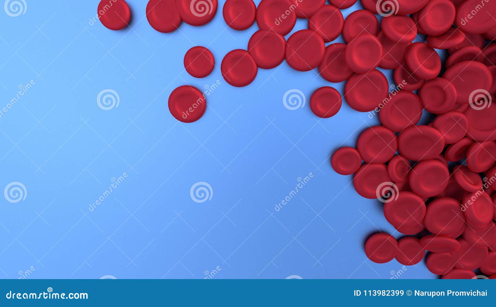 Red Blood Cell on Blue Background. Stock Illustration - Illustration of ...