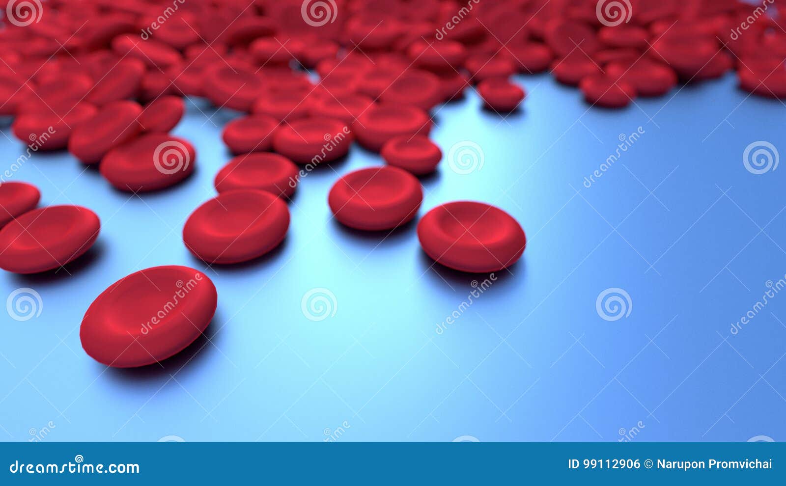 Red Blood Cell on Blue Background. Stock Illustration - Illustration of ...