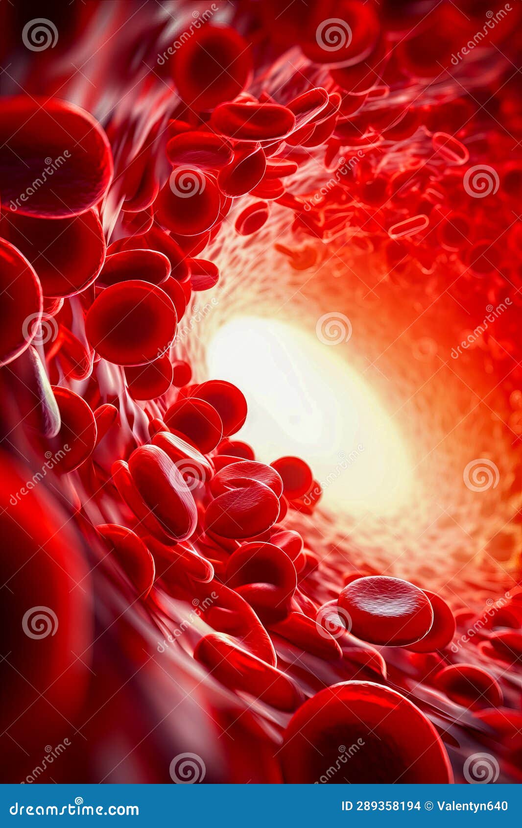 Red Blood Cell with Blood Cells Inside of it and Light Coming through ...