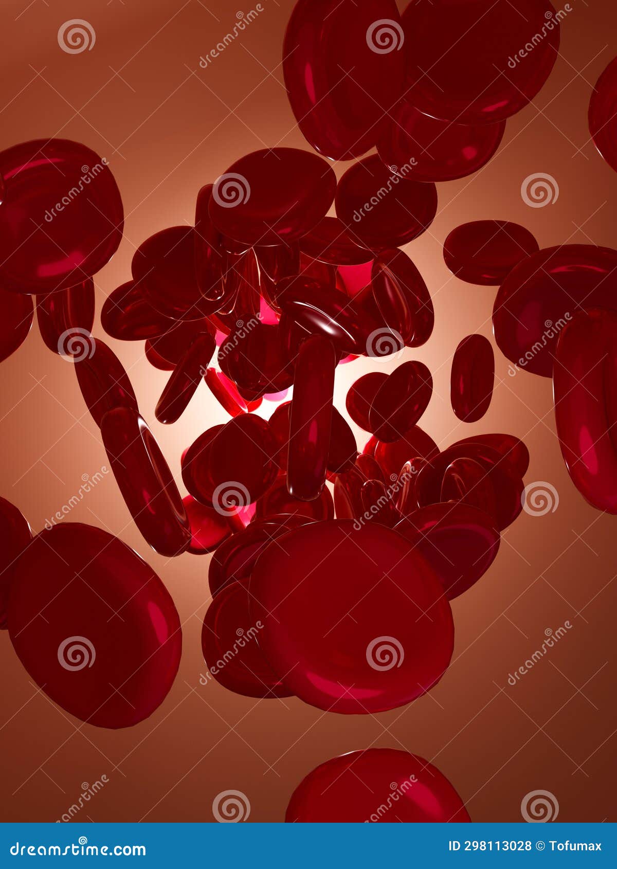 Red blood cell 3D render stock illustration. Illustration of ...