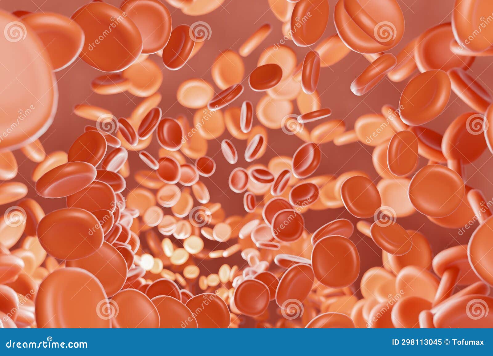 Red blood cell 3D render stock illustration. Illustration of artery ...