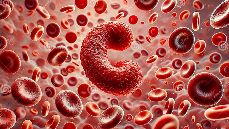 Red Blood Cell Deformity.red Blood Cell with an Irregular Shape, Such ...