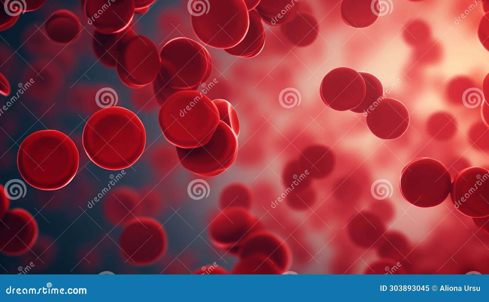 Red Blood Cells on Blurred Background with Copy Space Stock ...