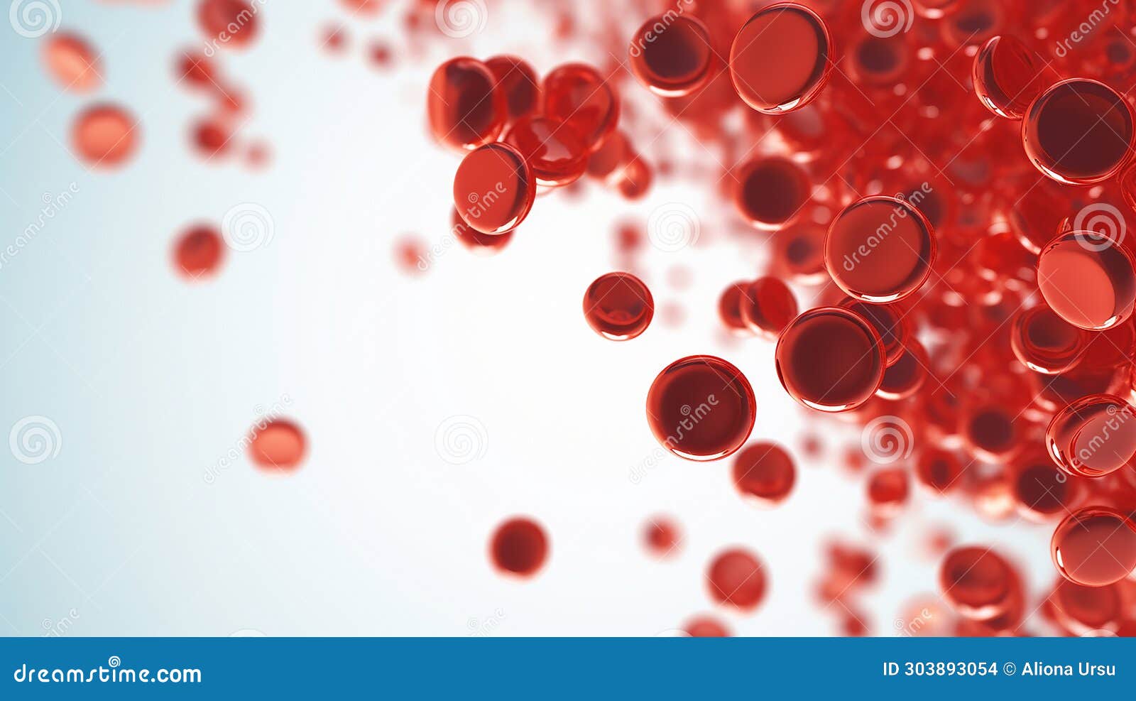 Red Blood Cells on Blurred Background with Copy Space Stock ...