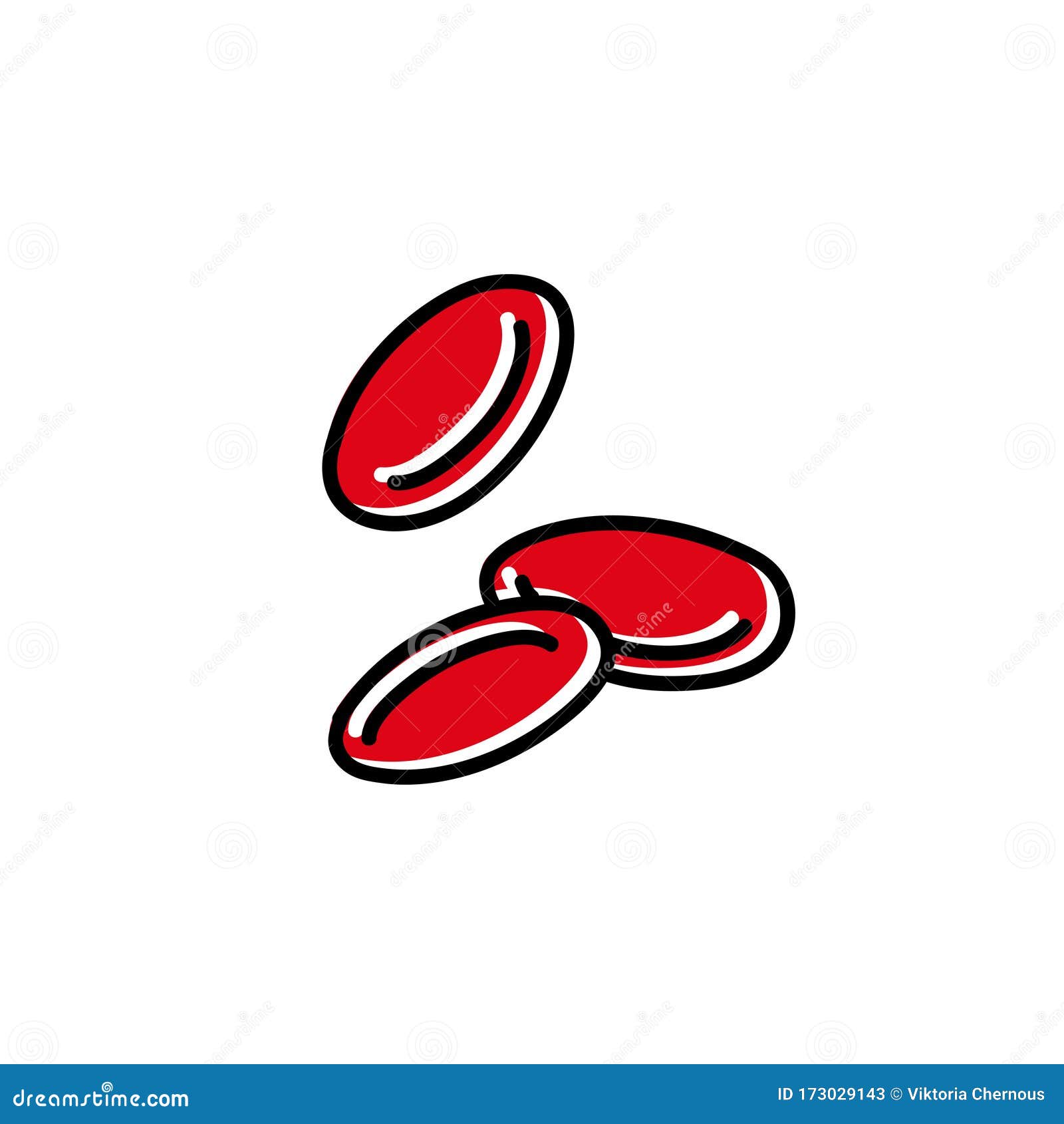 Red Blood Cells Doodle Icon, Vector Illustration Stock Illustration ...
