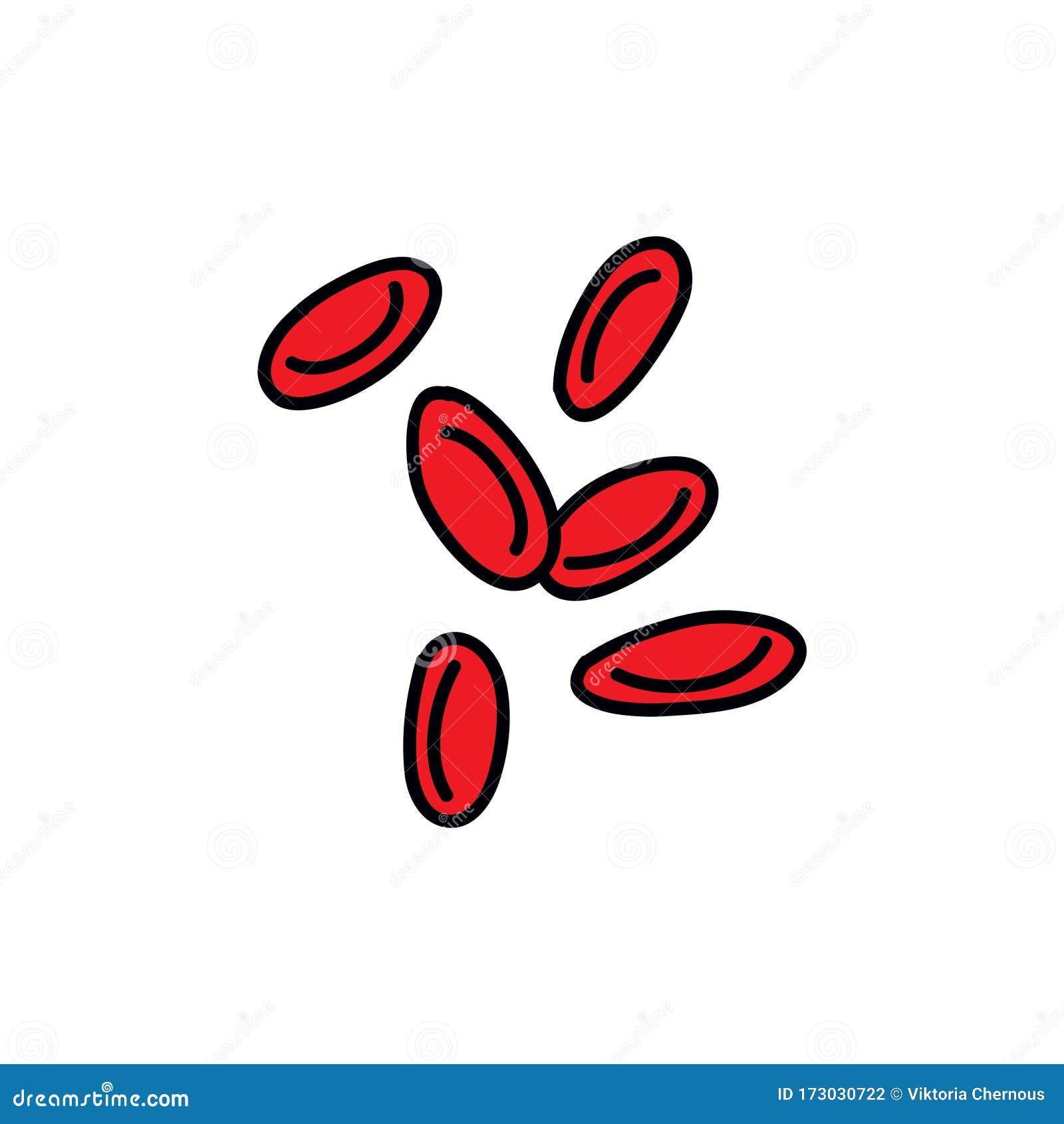 Red Blood Cells Doodle Icon, Vector Illustration Stock Illustration ...
