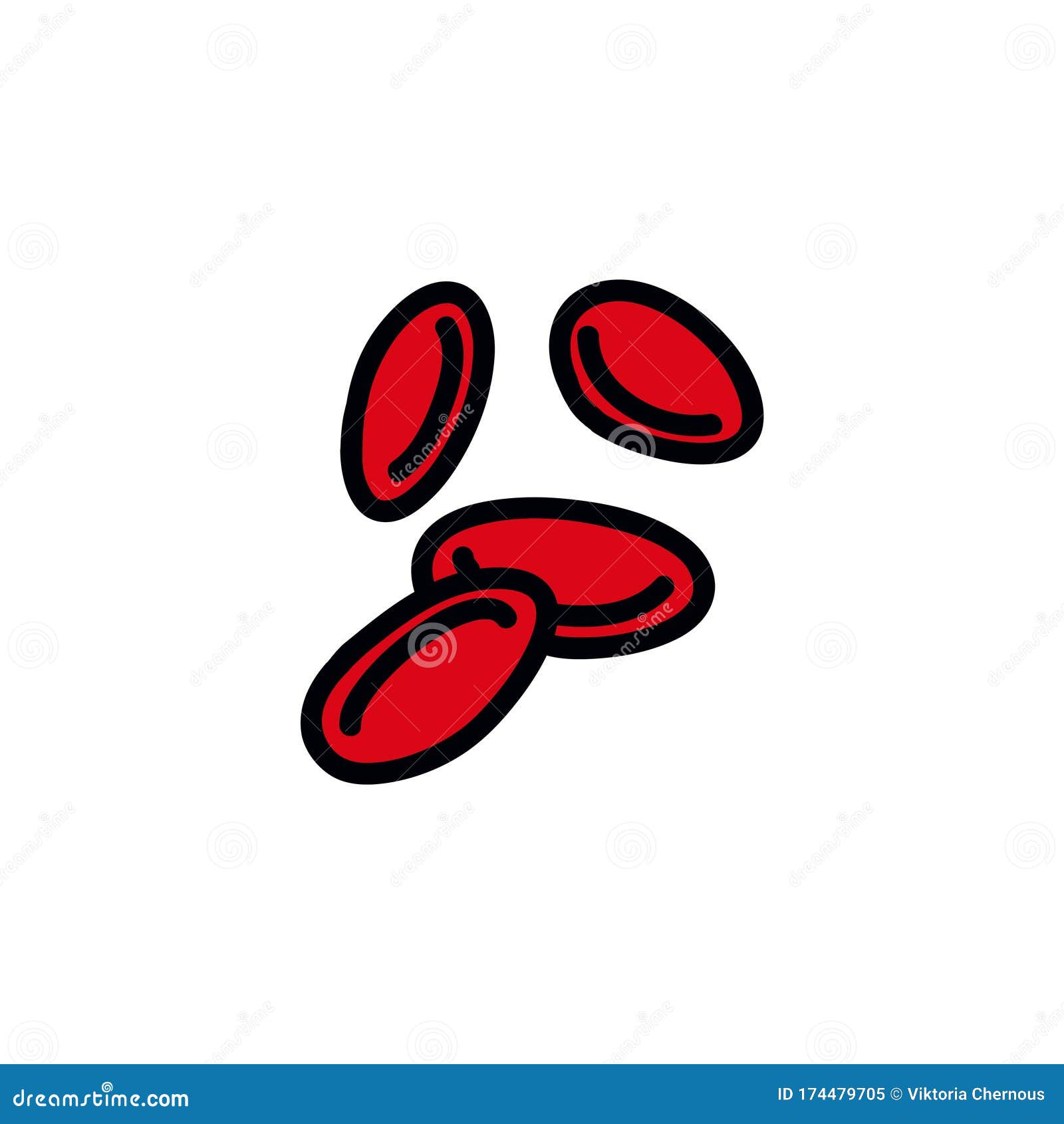 Red Blood Cells Doodle Icon, Vector Illustration Stock Illustration ...