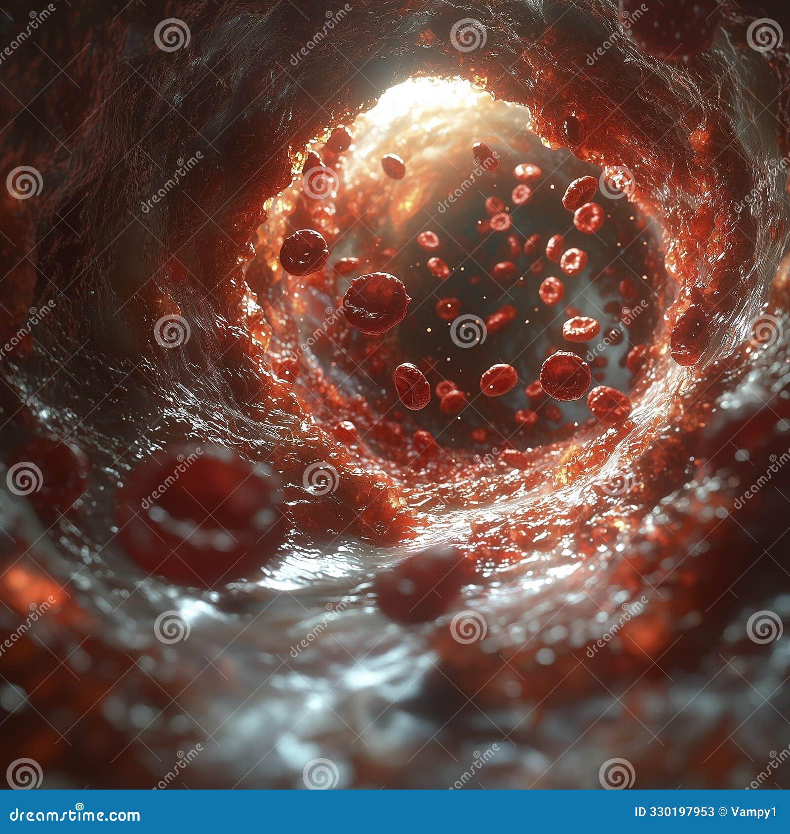 Red Blood Cells, Erythrocyte Cell, Flow of Red Blood Cells Inside a ...