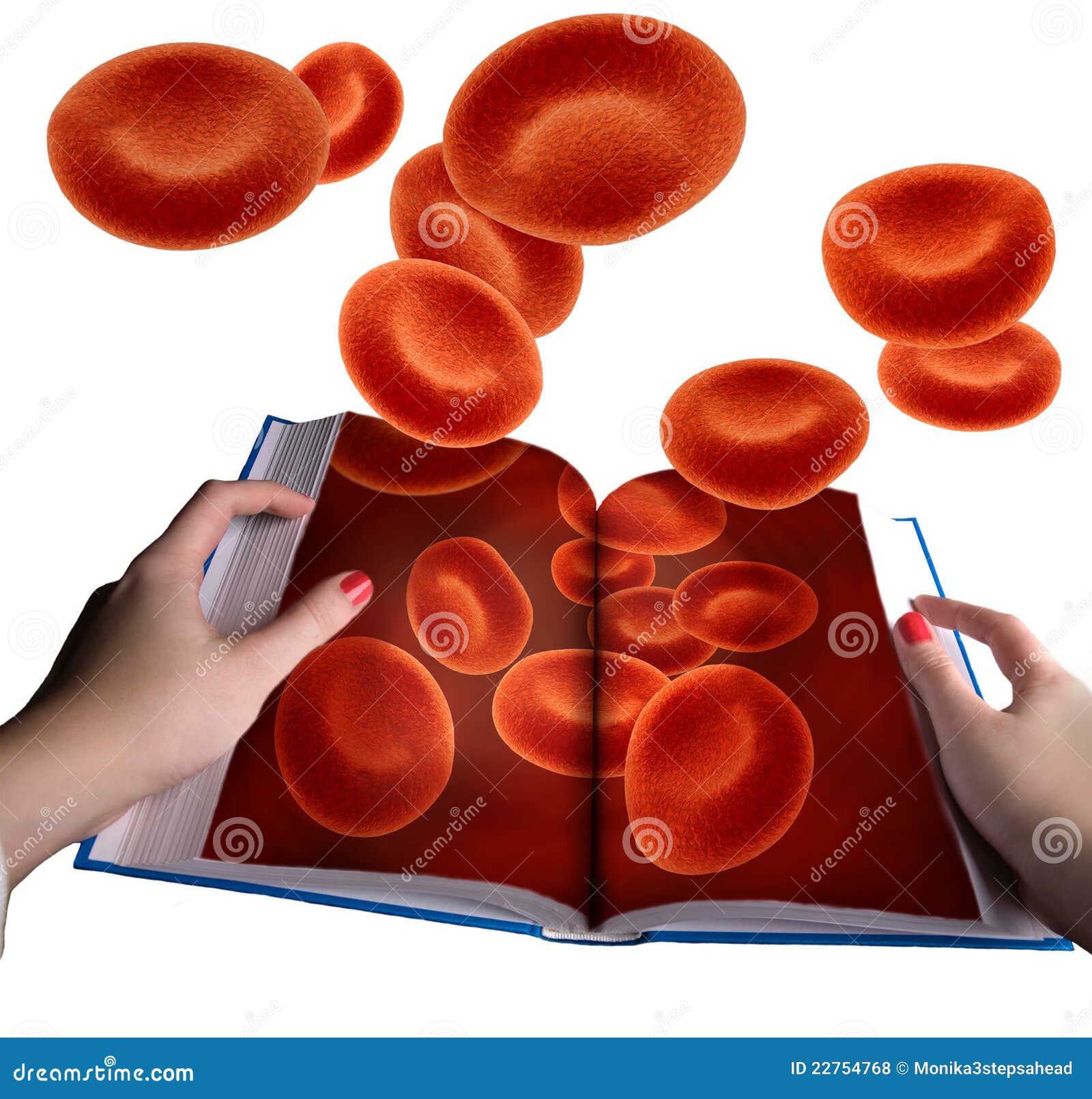 Red Blood Cells Escaping from Medical Book Stock Illustration ...