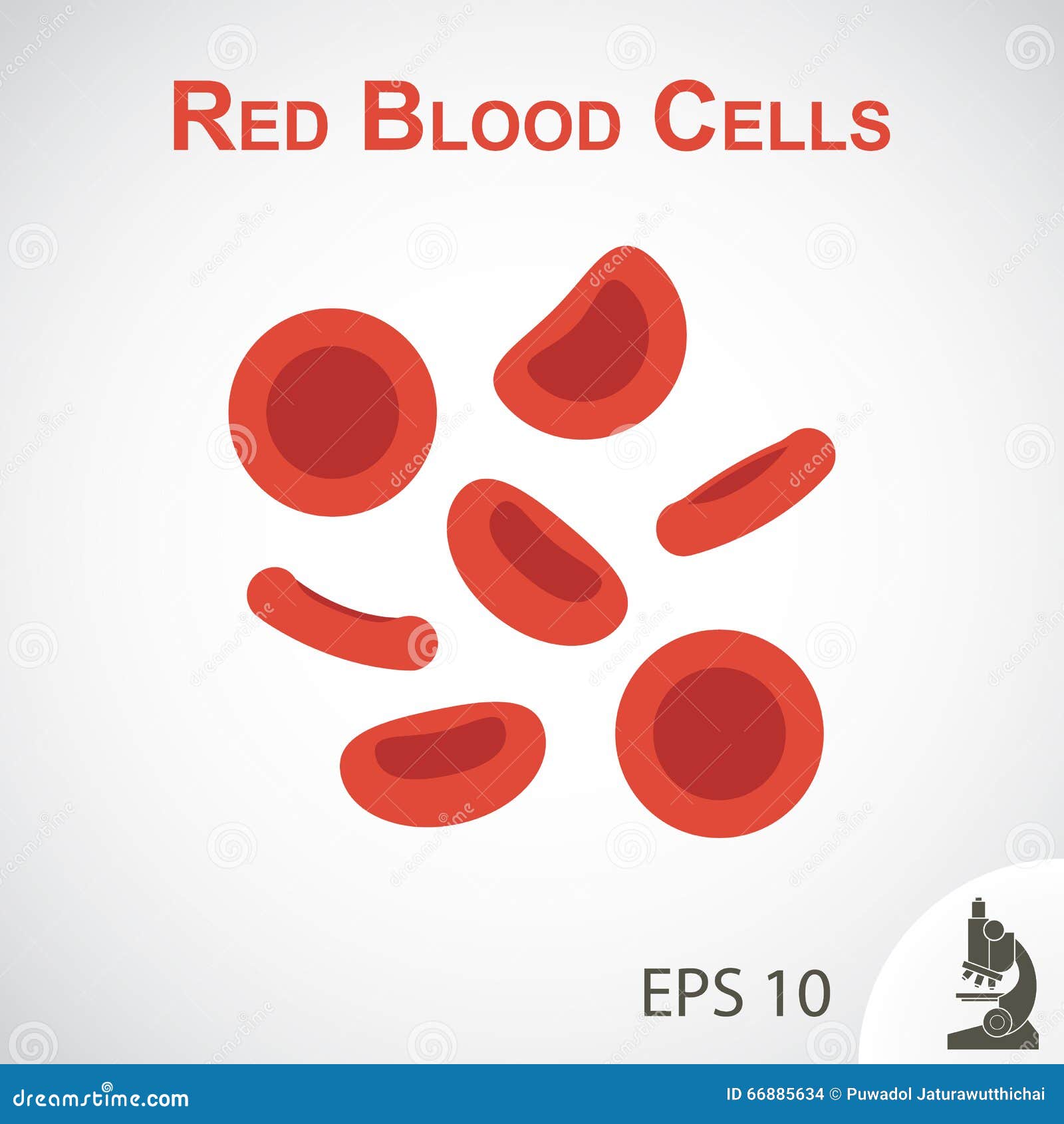 Red Blood Cells ( Flat Design ) on Vignette Background Stock Vector ...