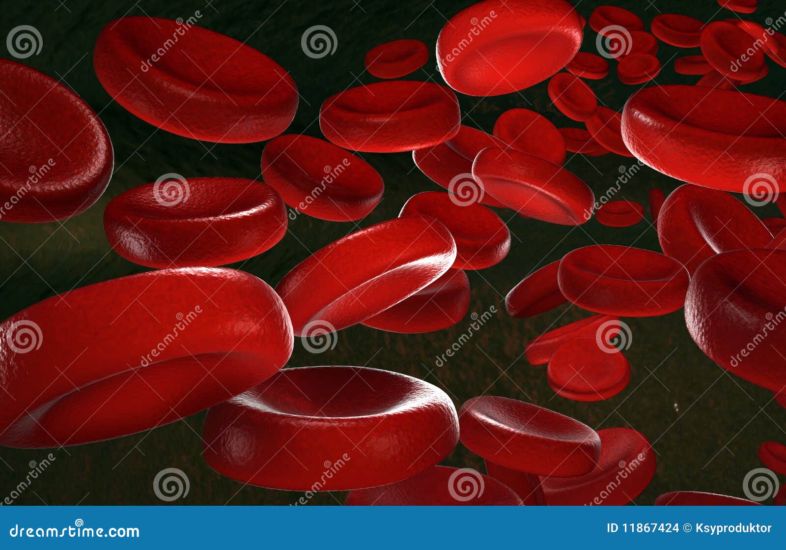 Red blood cells flowing stock illustration. Illustration of macro ...