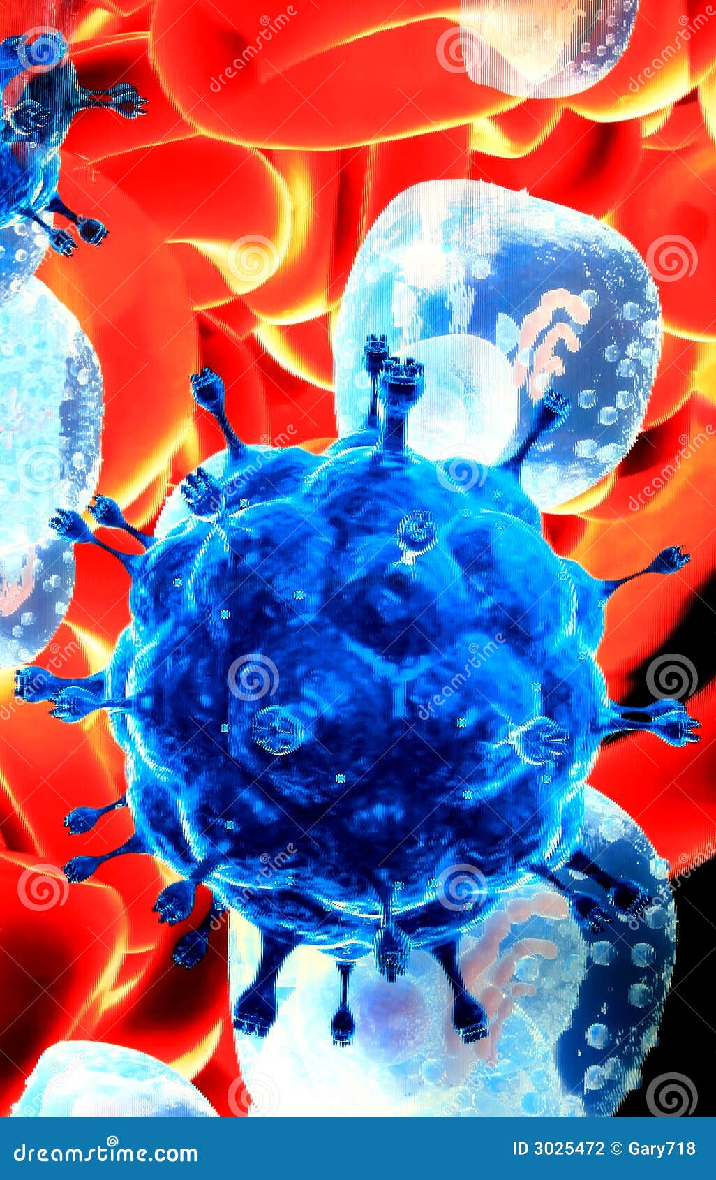 Red blood cells and germs stock photo. Image of isolated - 3025472