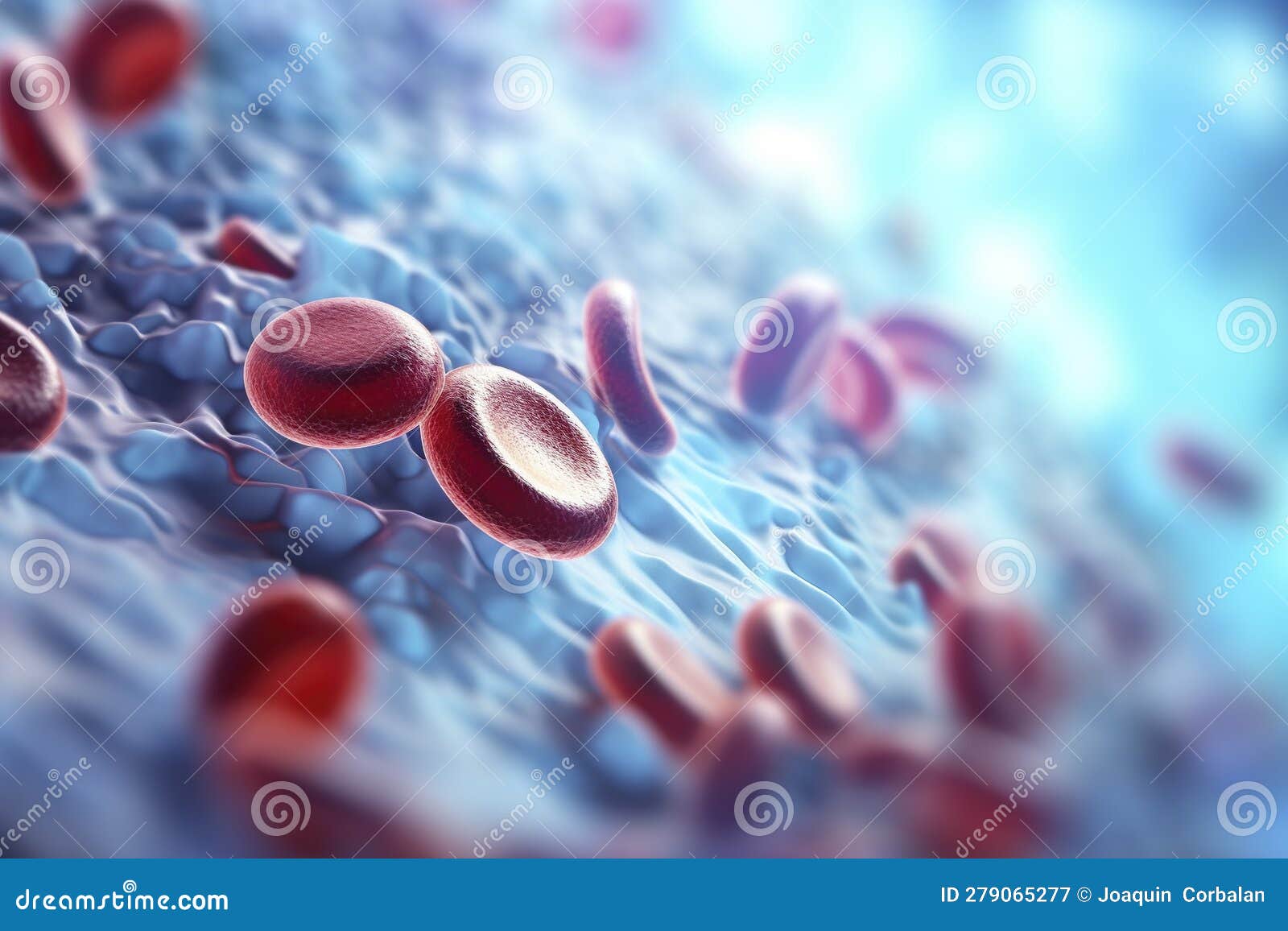 Red Blood Cells and Hemoglobin, Illustration , Blue Flame Background ...