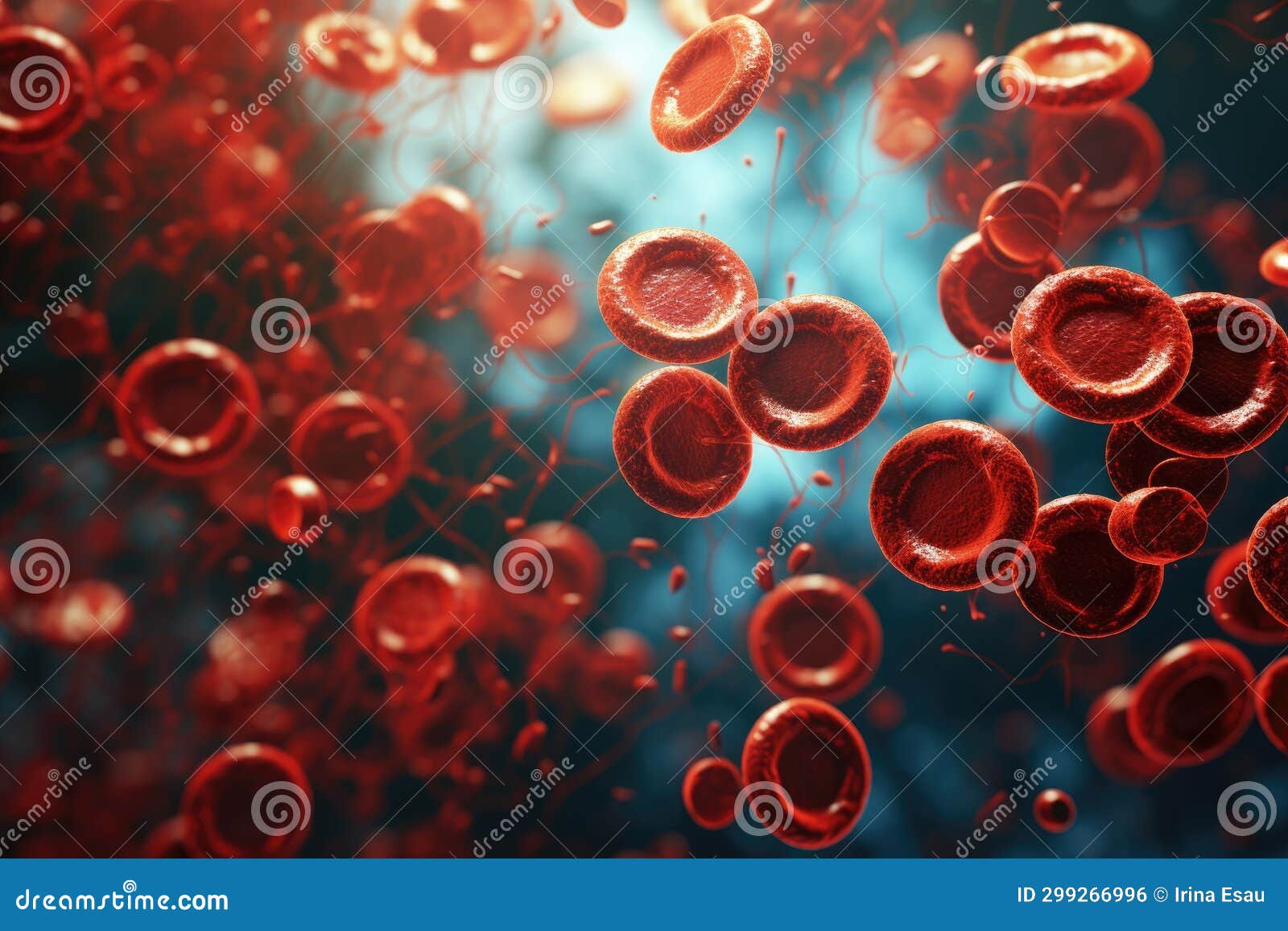 Red blood cells in motion stock photo. Image of biology - 299266996