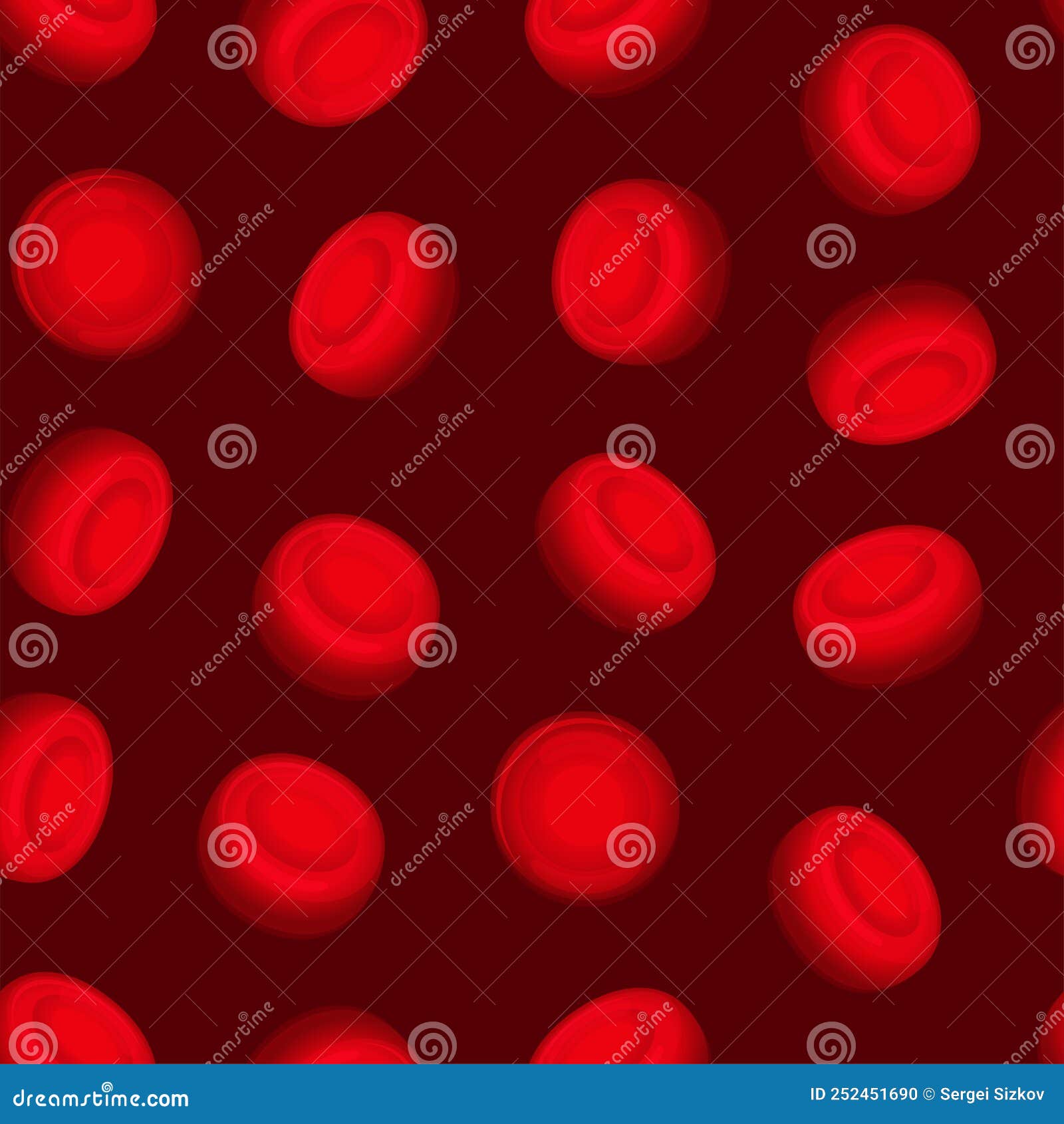Red Blood Cells Seamless Pattern Background. Vector Stock Vector ...