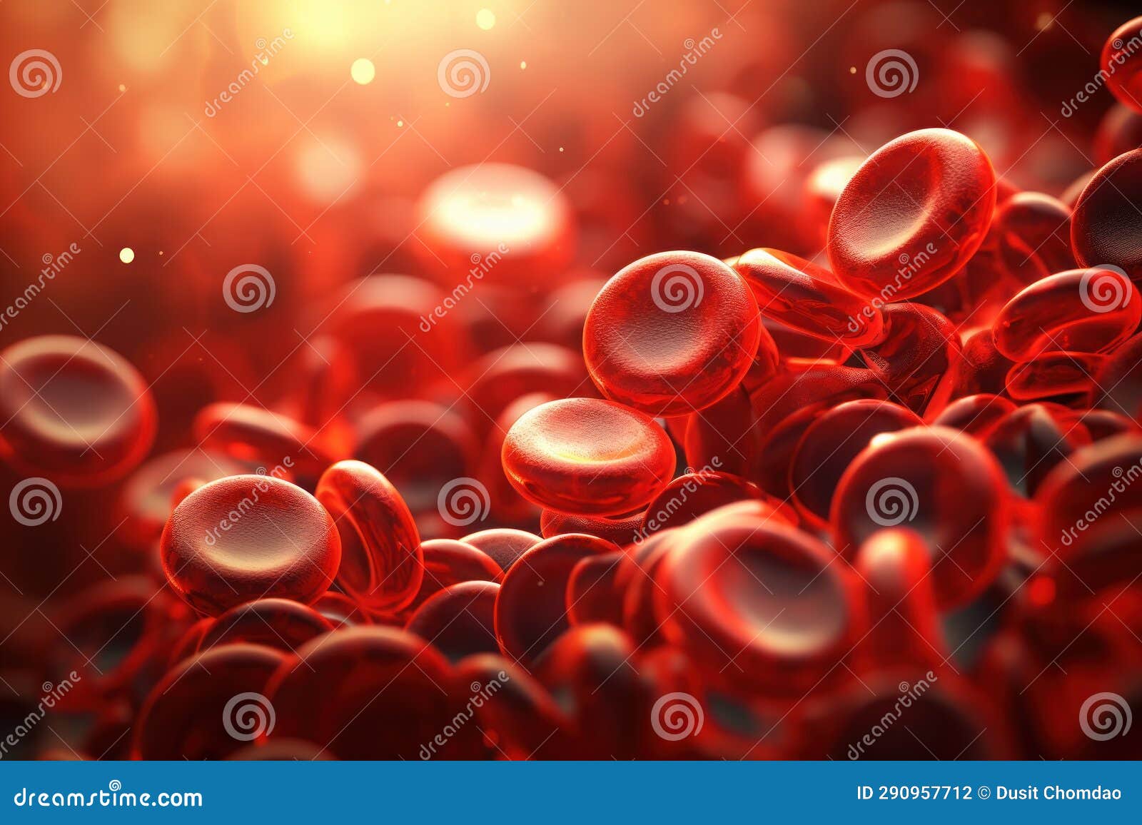 Red Blood Cells Under Microscope, Scientific Illustration. Generative ...