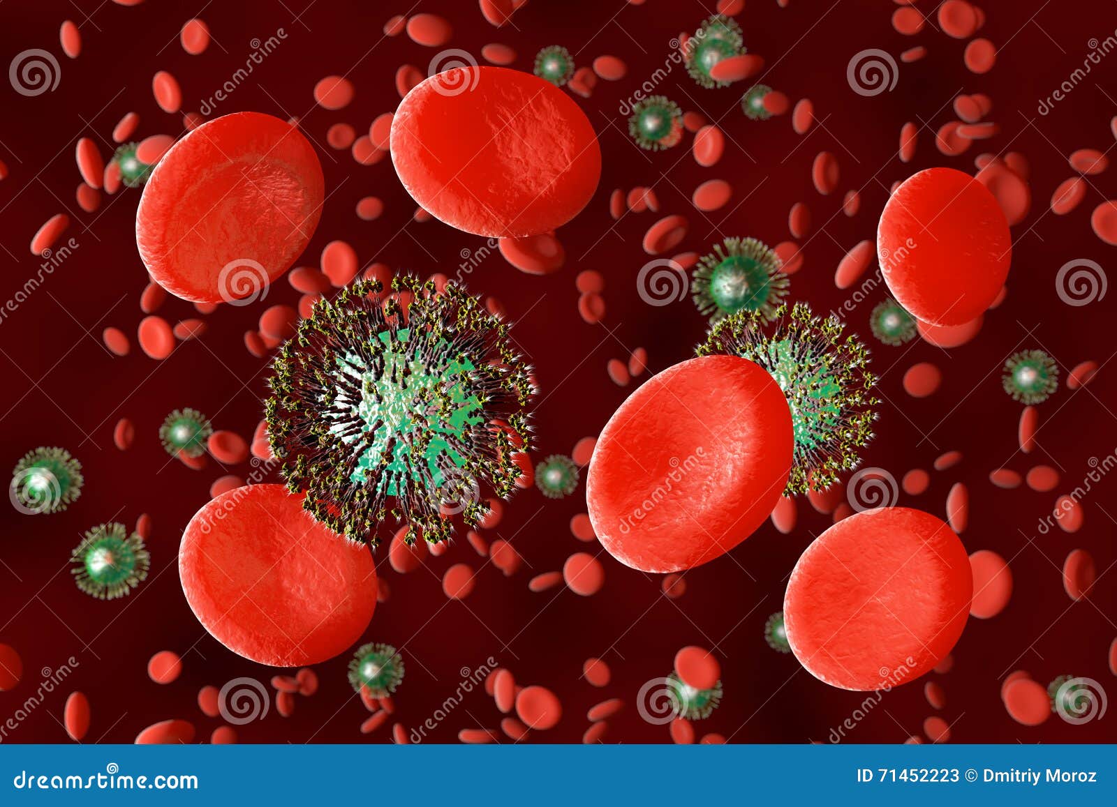 Red Blood Cells and Viruses Stock Illustration - Illustration of ...