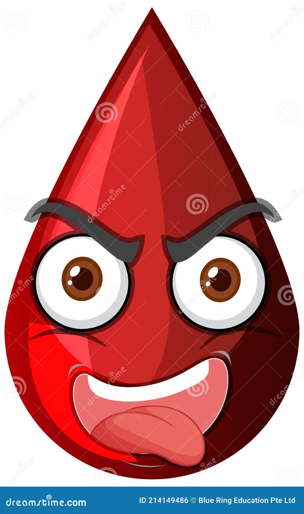 Red Blood Drop with Facial Expression Stock Vector - Illustration of ...