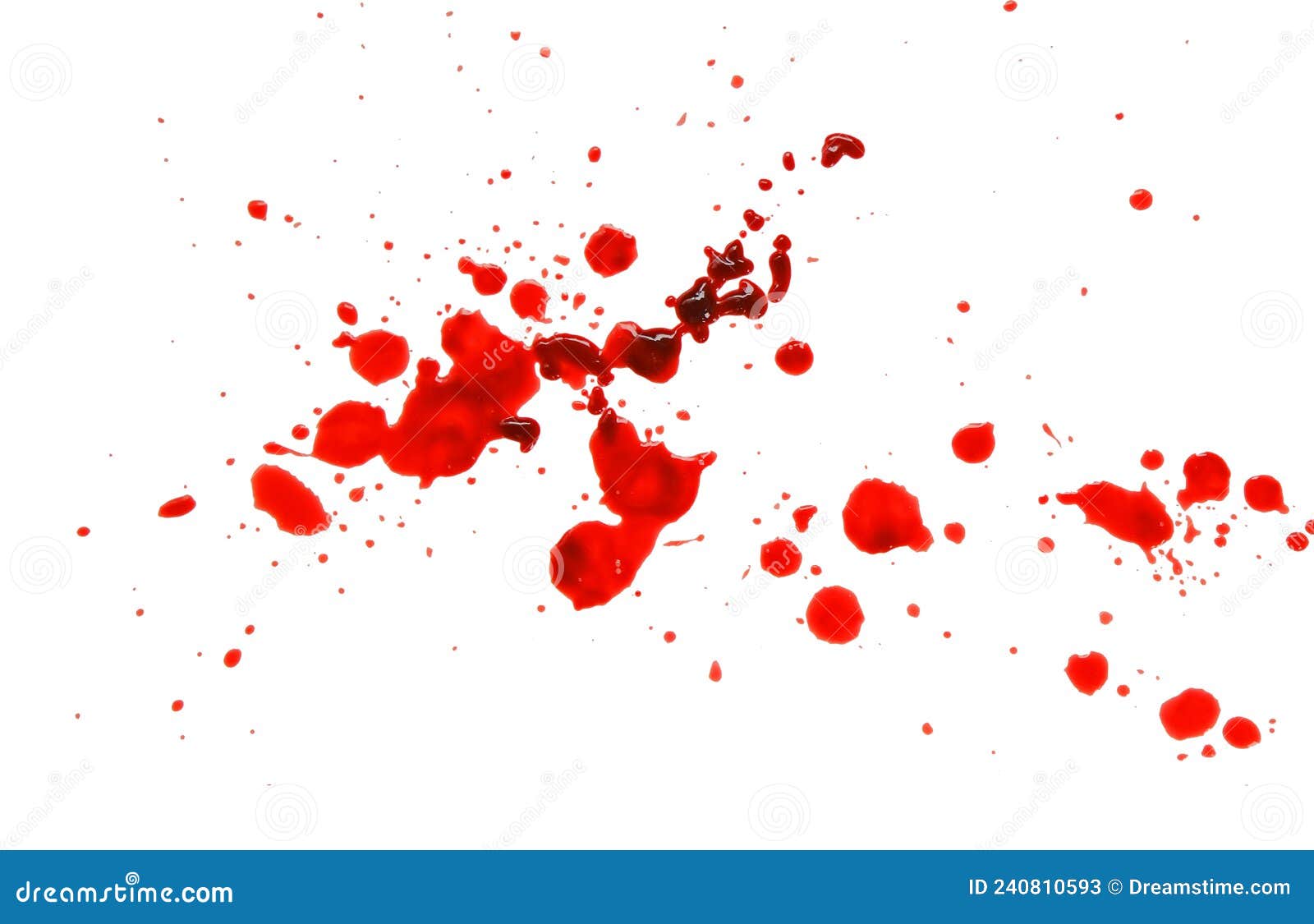 Red Blood Splatter and Drops Isolated on White Background with Red ...