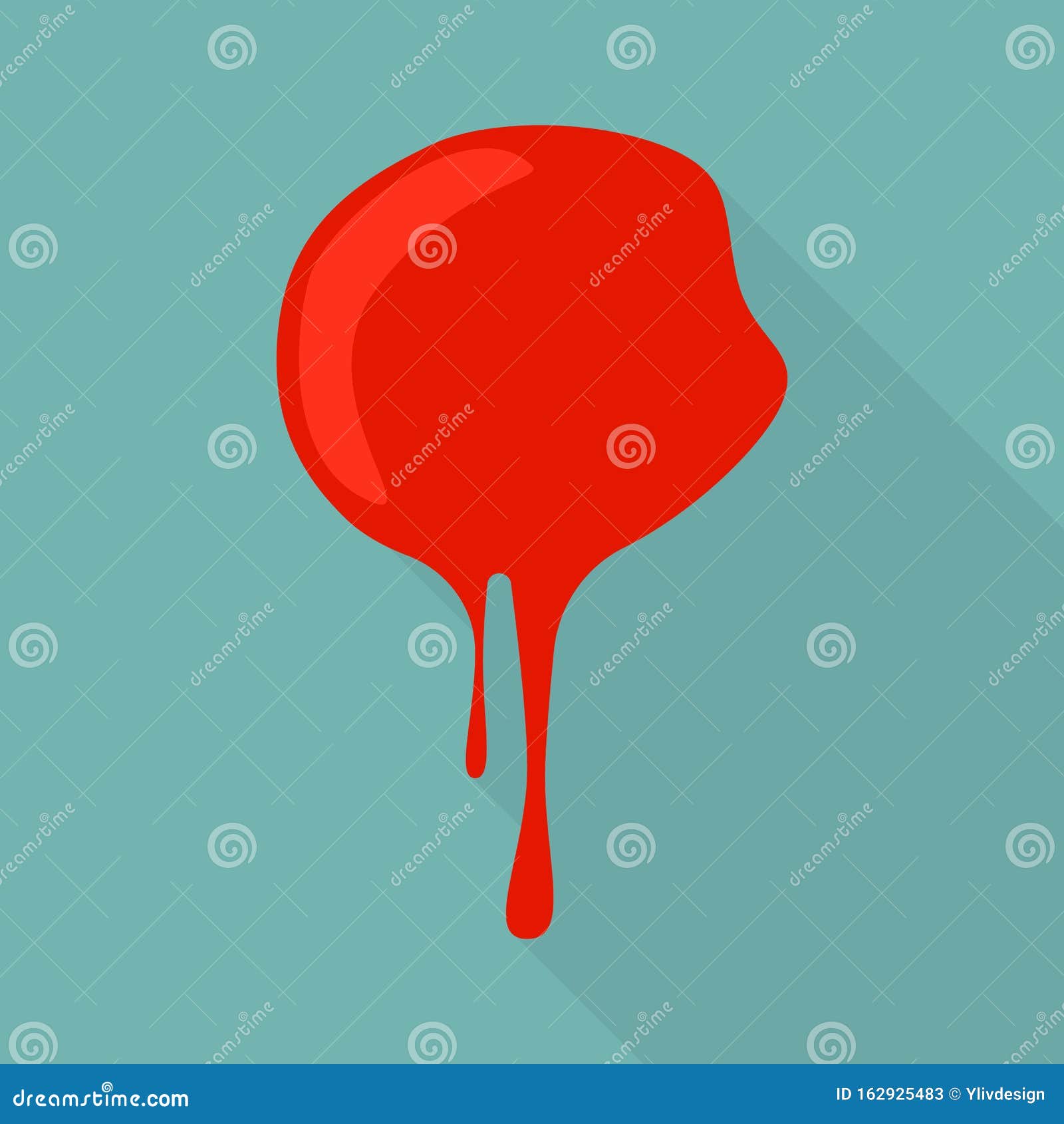 Red blot icon, flat style stock vector. Illustration of composition ...