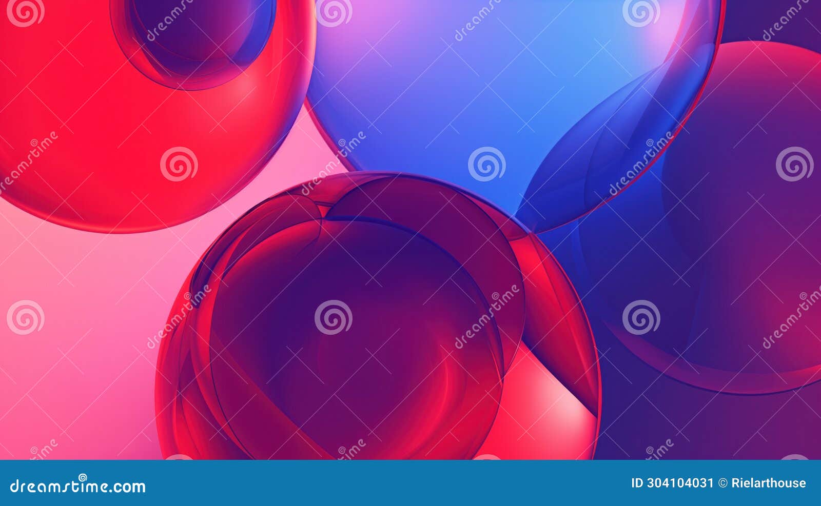 Red and Blue Abstract Background with Large Circles Stock Illustration ...