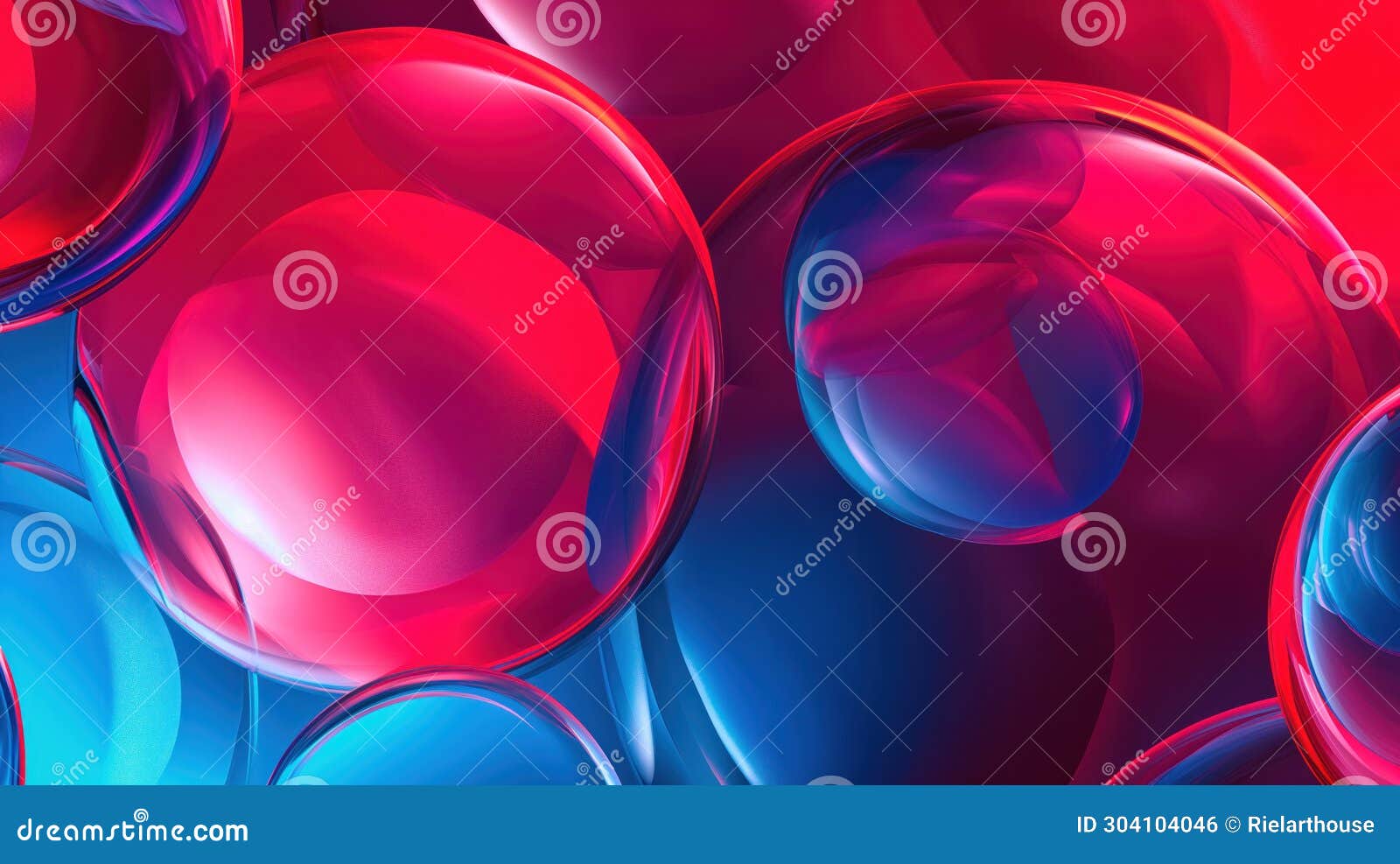Red and Blue Abstract Background with Large Circles Stock Illustration ...