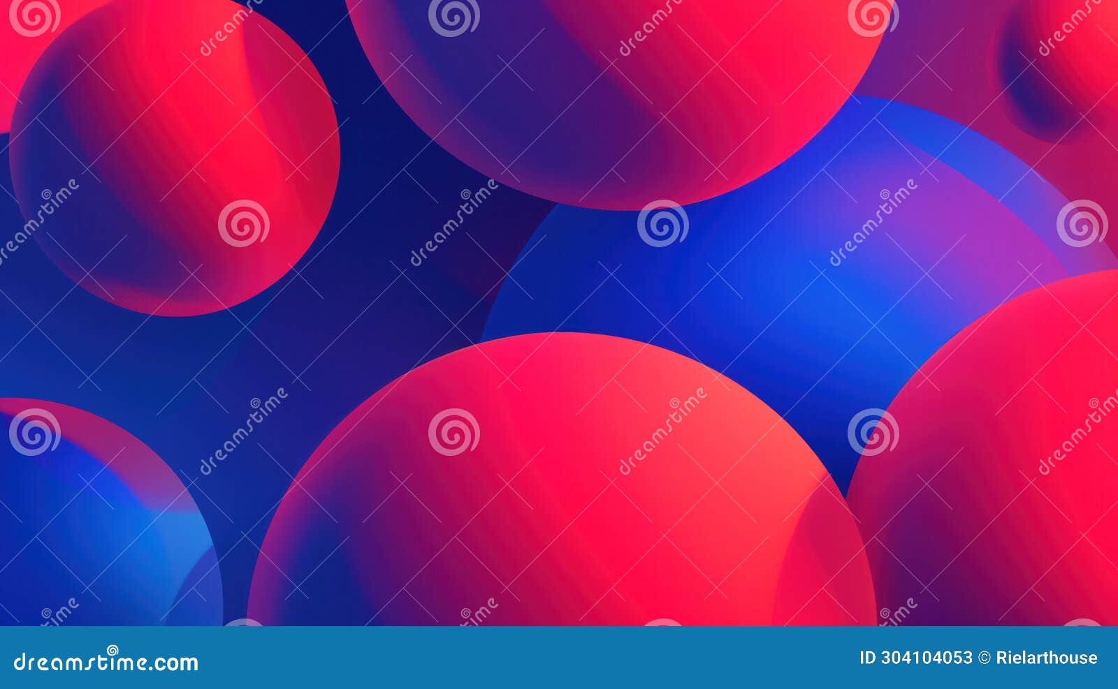 Red and Blue Abstract Background with Large Circles Stock Illustration ...
