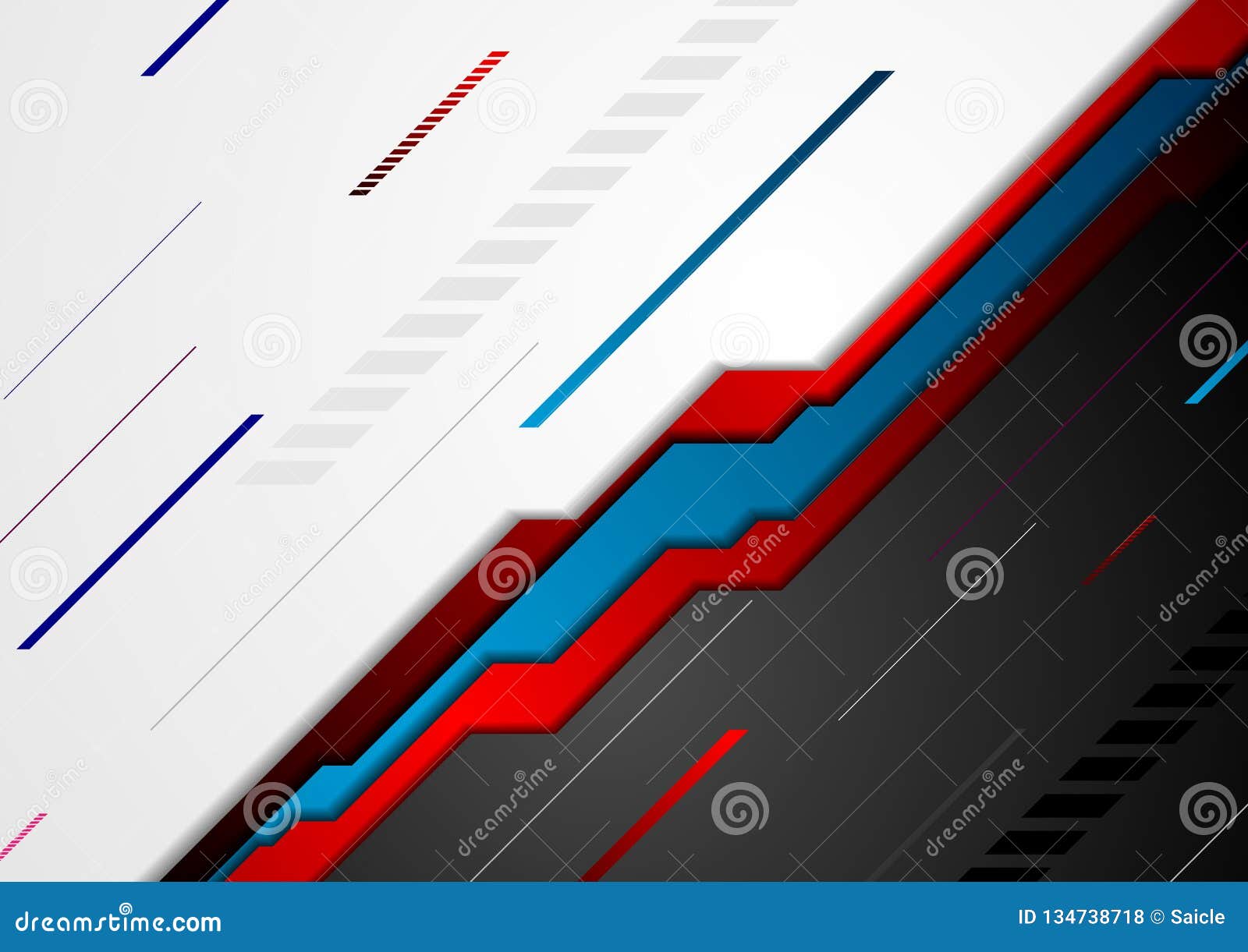 Red and Blue Abstract Tech Background Stock Vector - Illustration of ...
