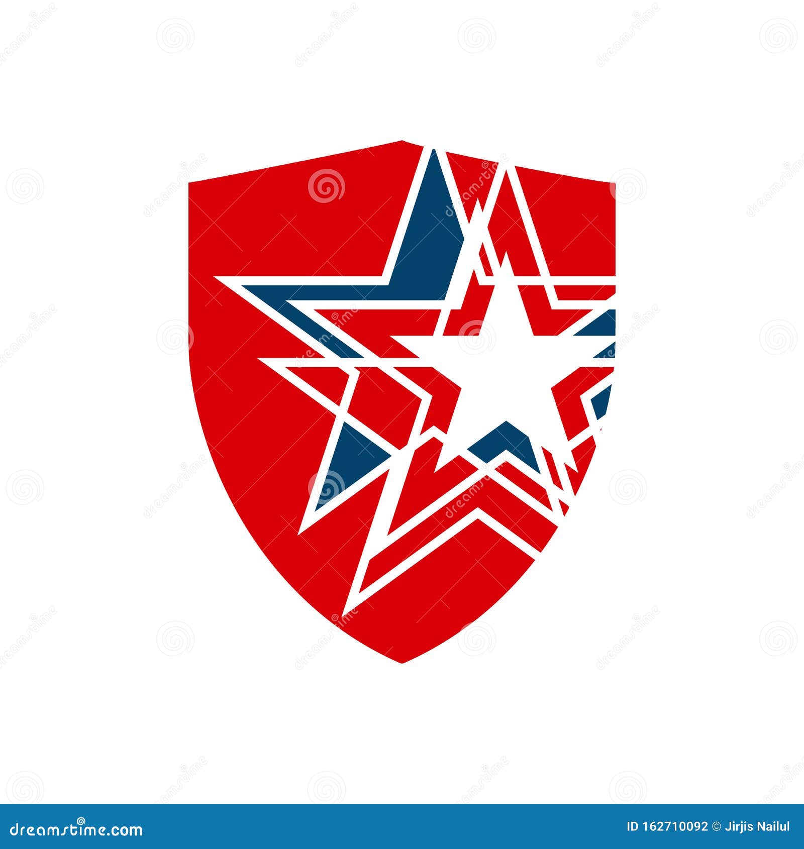 Red Blue American Star Shield Logo Design Vector Symbol and Icon ...