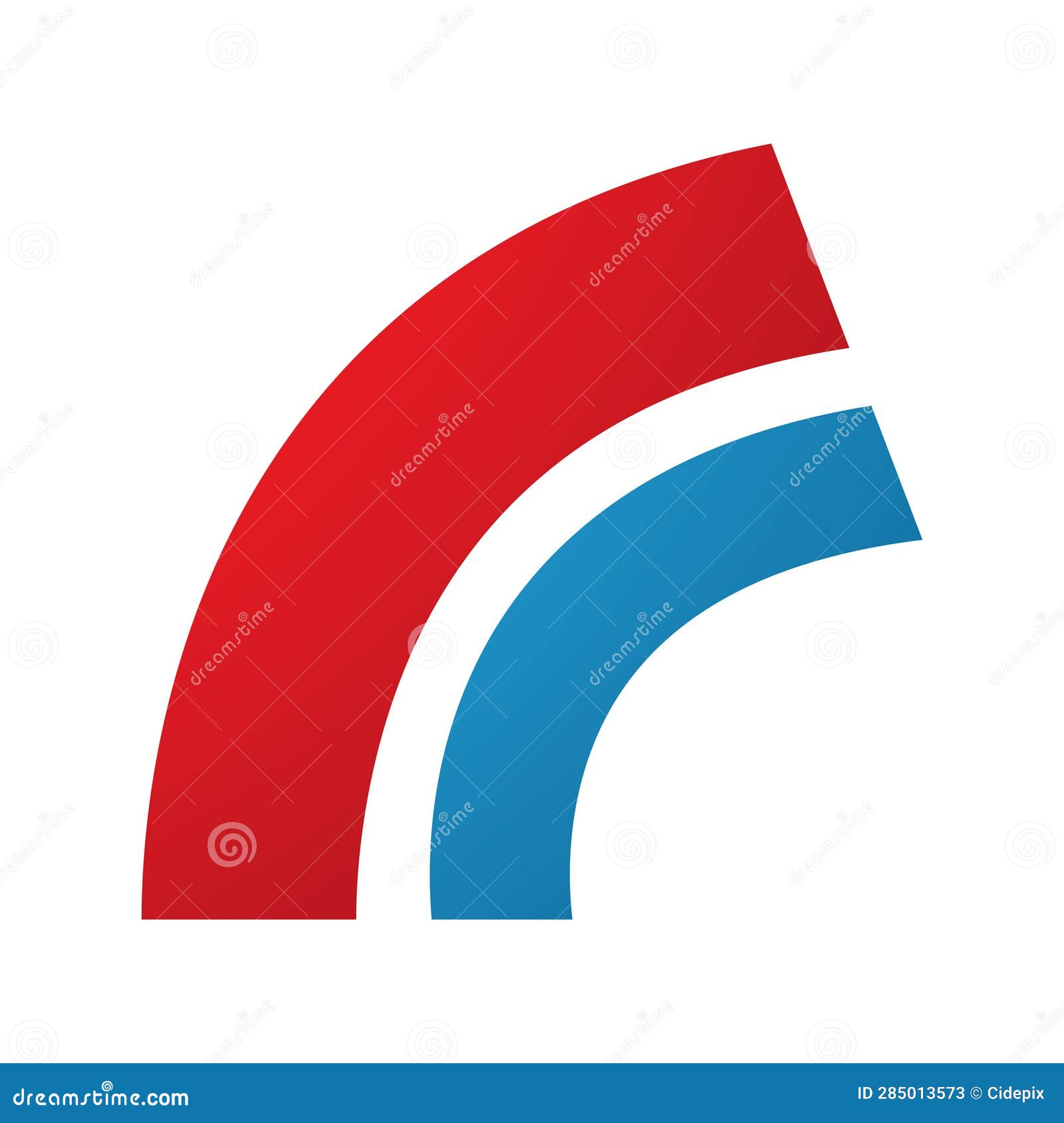 Red and Blue Arc Shaped Letter R Icon Stock Vector - Illustration of ...