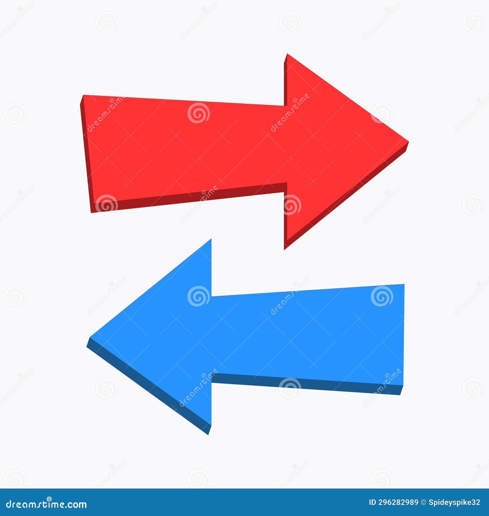 The Red and the Blue Arrow. Isolated Vector Illustration Stock Vector ...