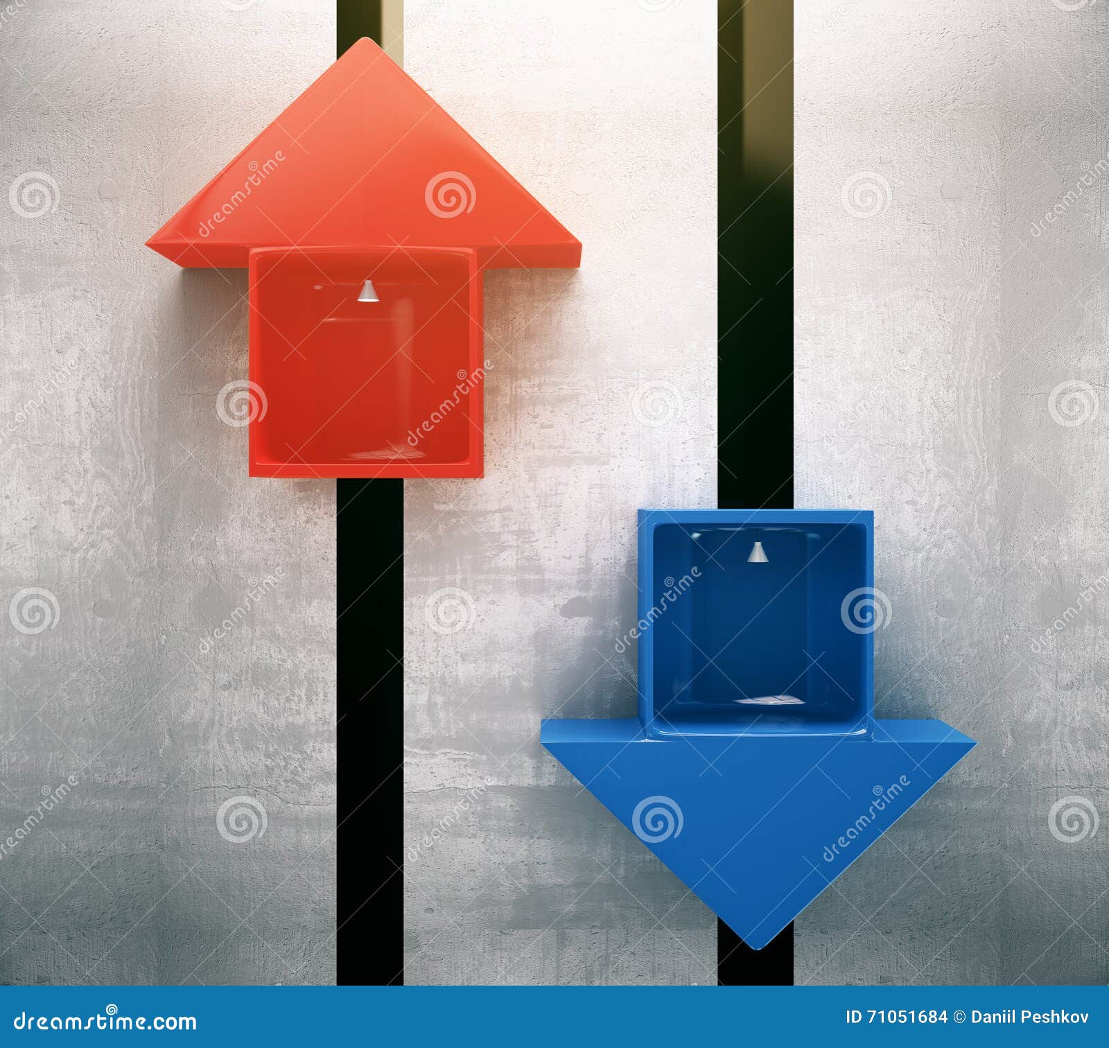 Red and blue arrow lifts stock illustration. Illustration of innovation ...