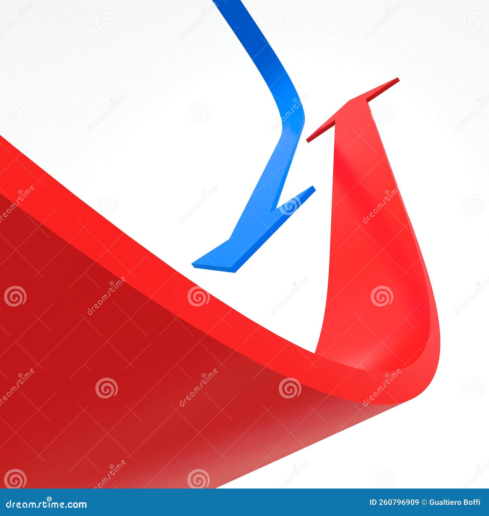 Red and Blue Arrow on White Stock Illustration - Illustration of ...