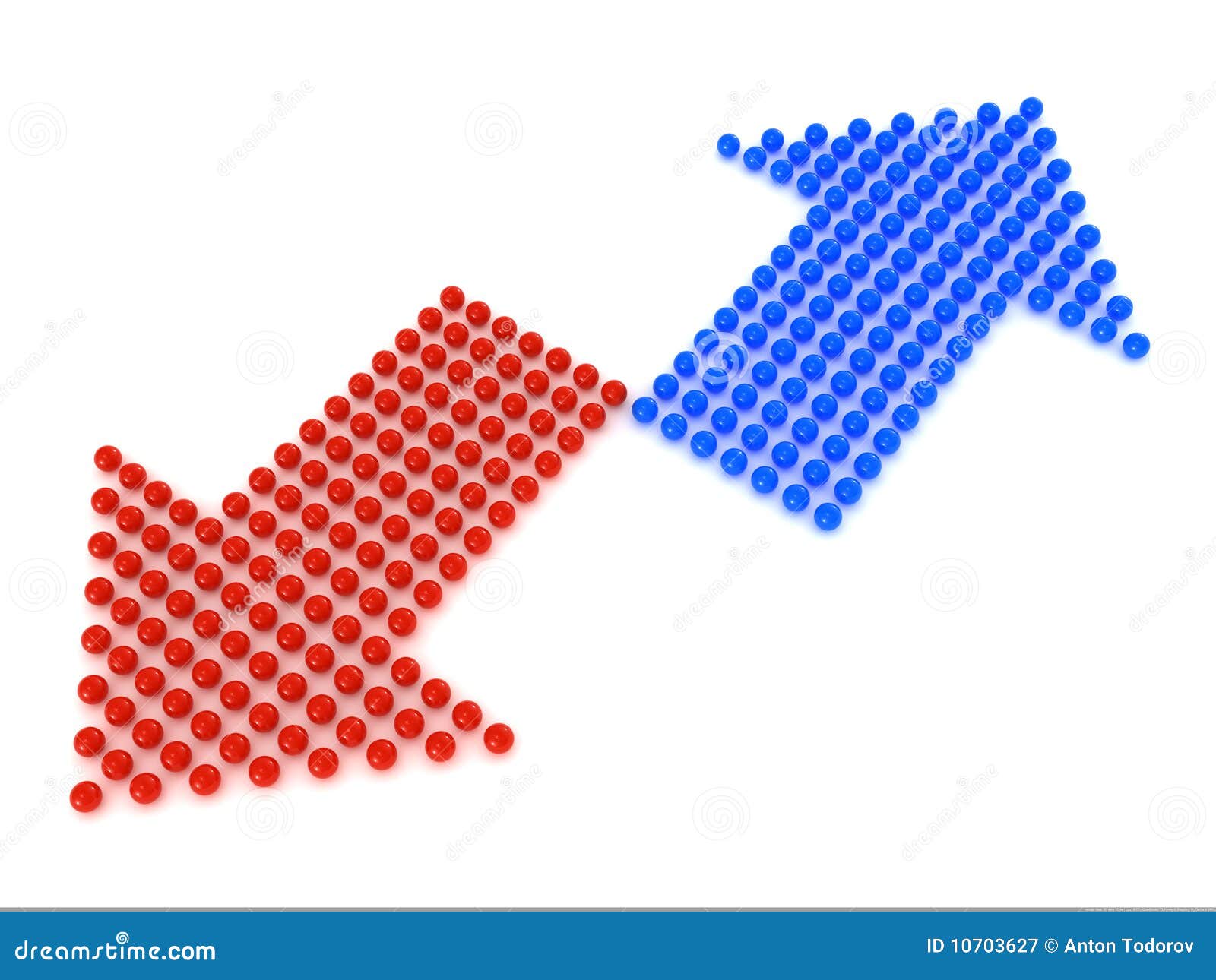 Red and blue arrows stock illustration. Illustration of graphic - 10703627