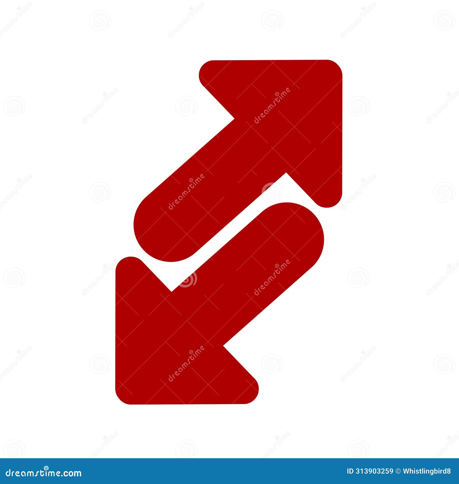 Red Blue Arrows Bi Directional Up and Down Icon, Cursor Logo. Stock ...