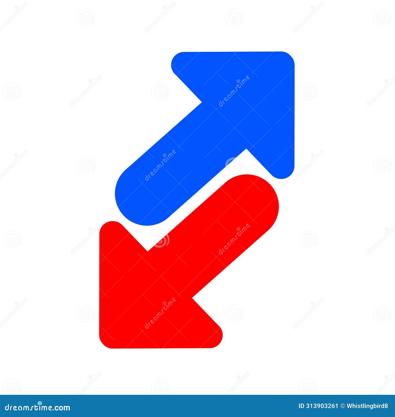 Red Blue Arrows Bi Directional Up and Down Icon, Cursor Logo. Stock ...