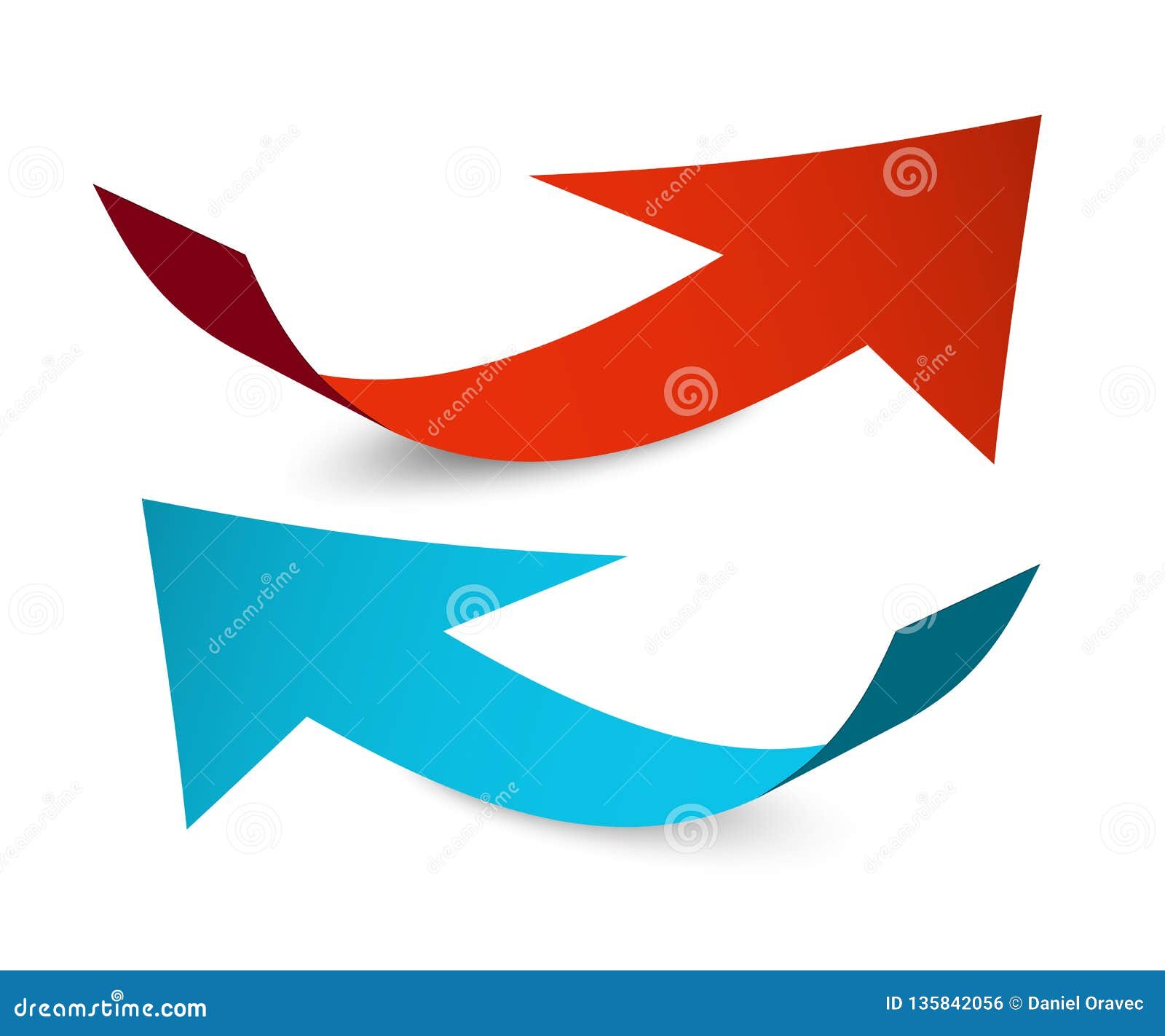 Red and Blue Arrows. Vector Paper Arrow Set Isolated. Stock Vector ...