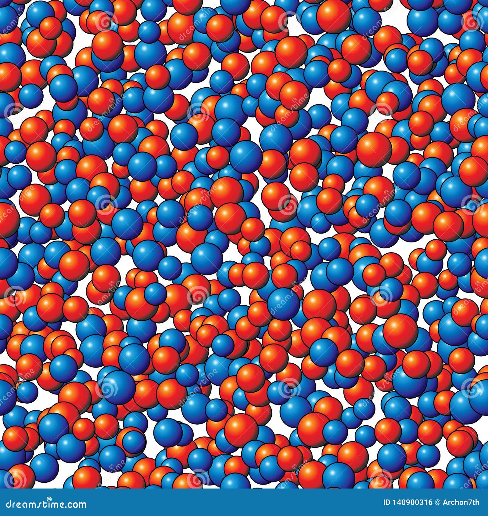 Red and Blue Atome Particles Chaotic Background. Vector Abstract ...