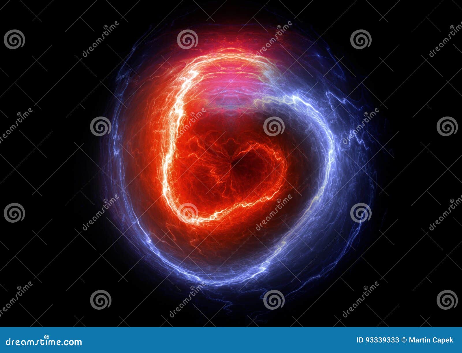 Red and Blue Ball Lightning Stock Illustration - Illustration of globe ...