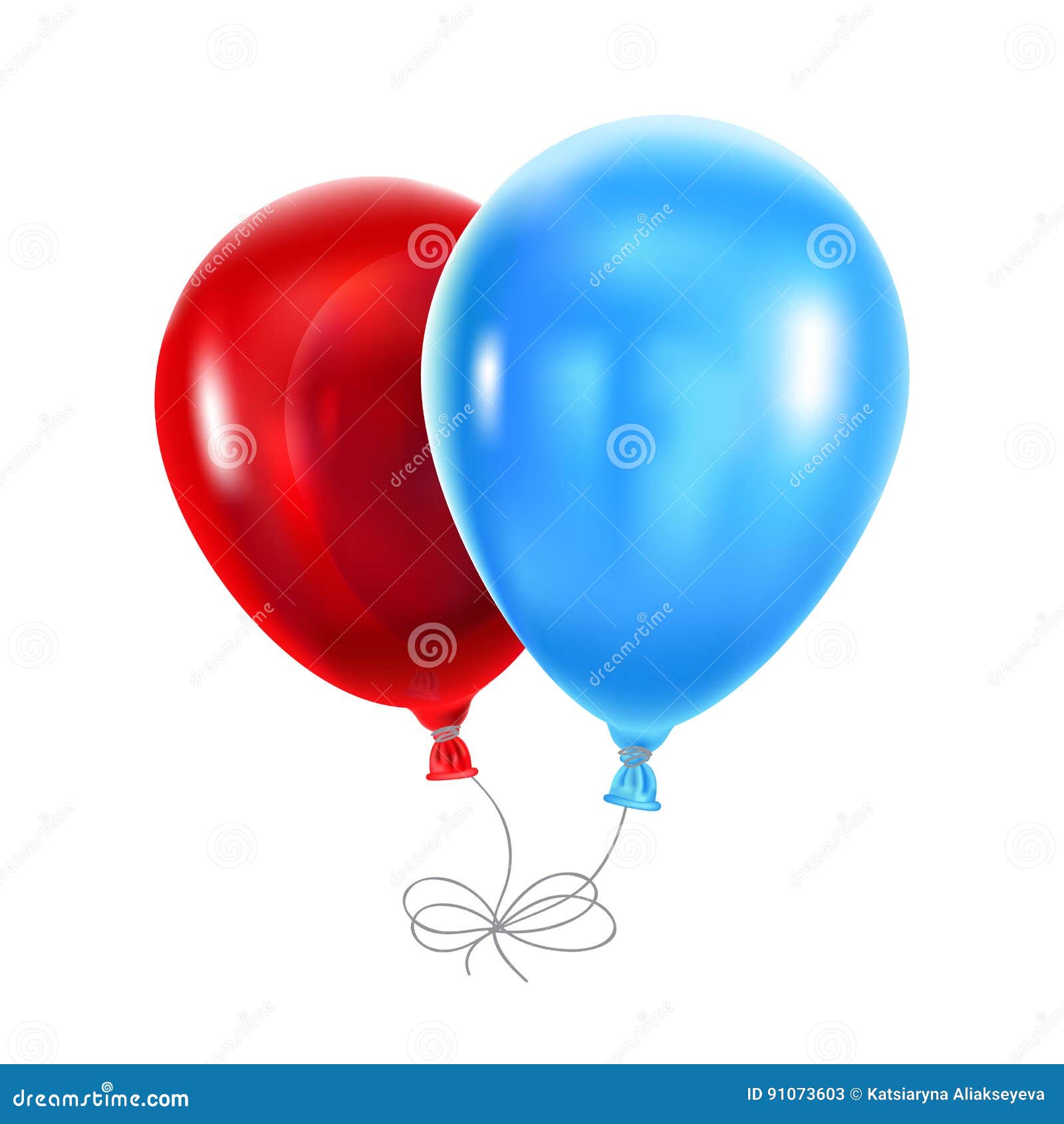 Red and Blue Balloons stock vector. Illustration of blue - 91073603
