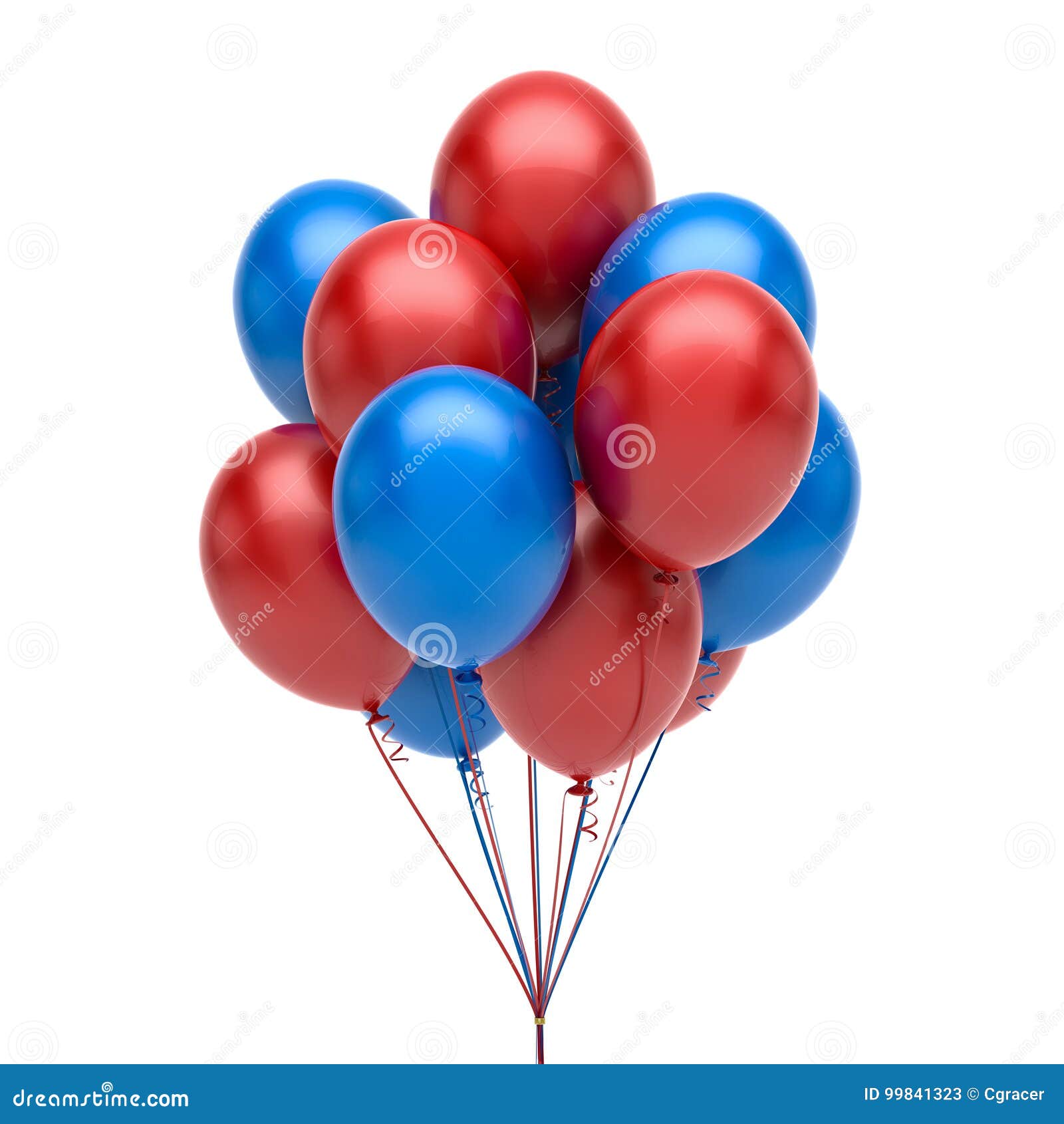 Red and blue balloons stock illustration. Illustration of balloons ...