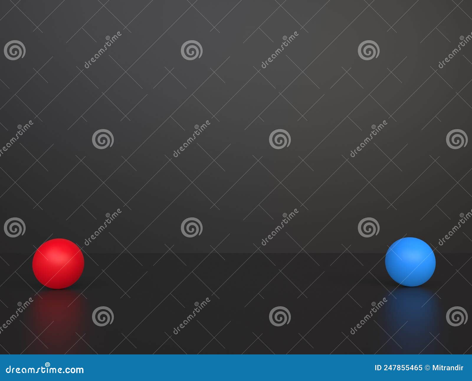 Red and Blue Balls in Dark Gray Room Stock Illustration - Illustration ...